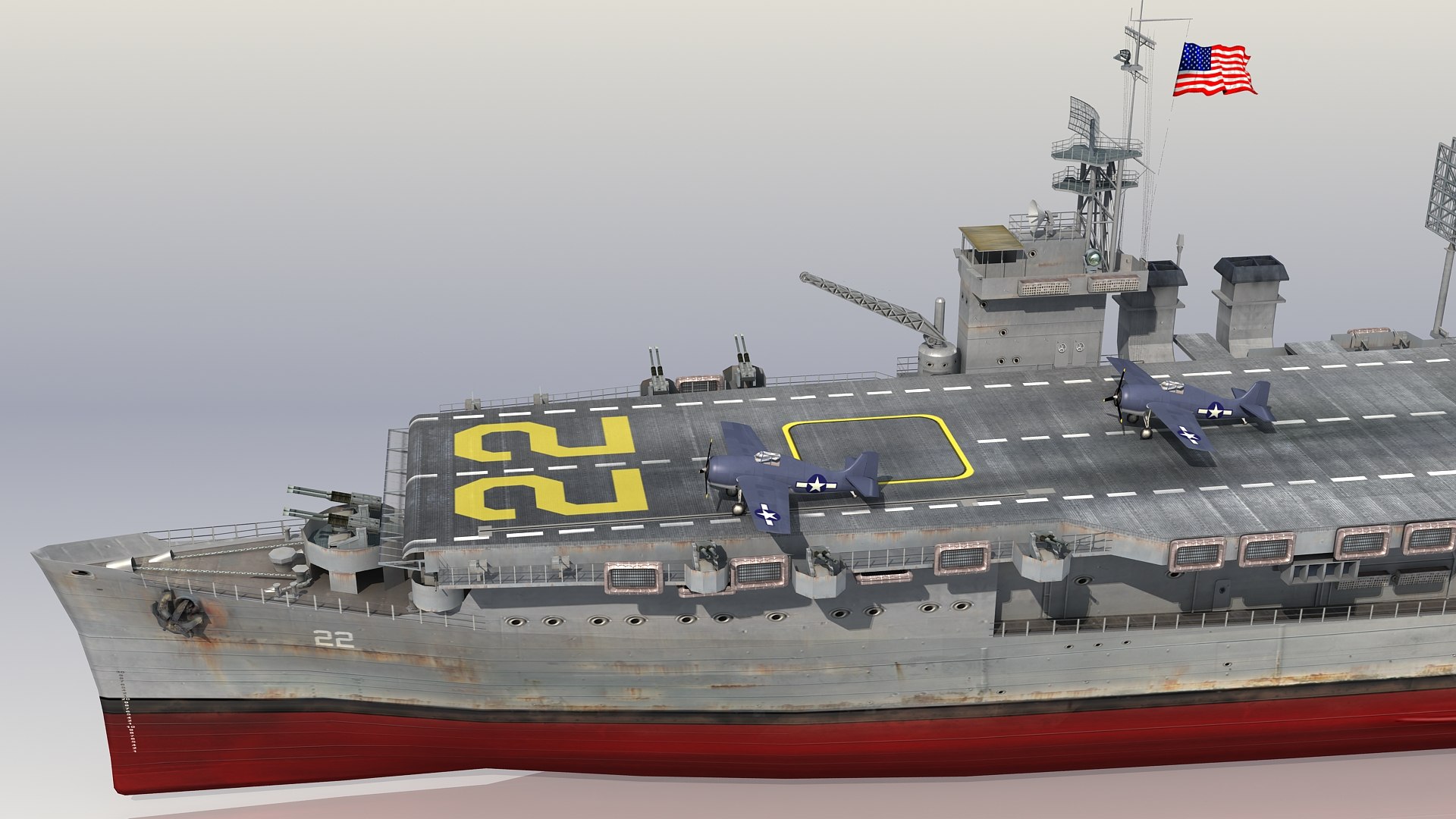 3D USS Independence CVL-22 Aircraft Carrier - TurboSquid 2080015