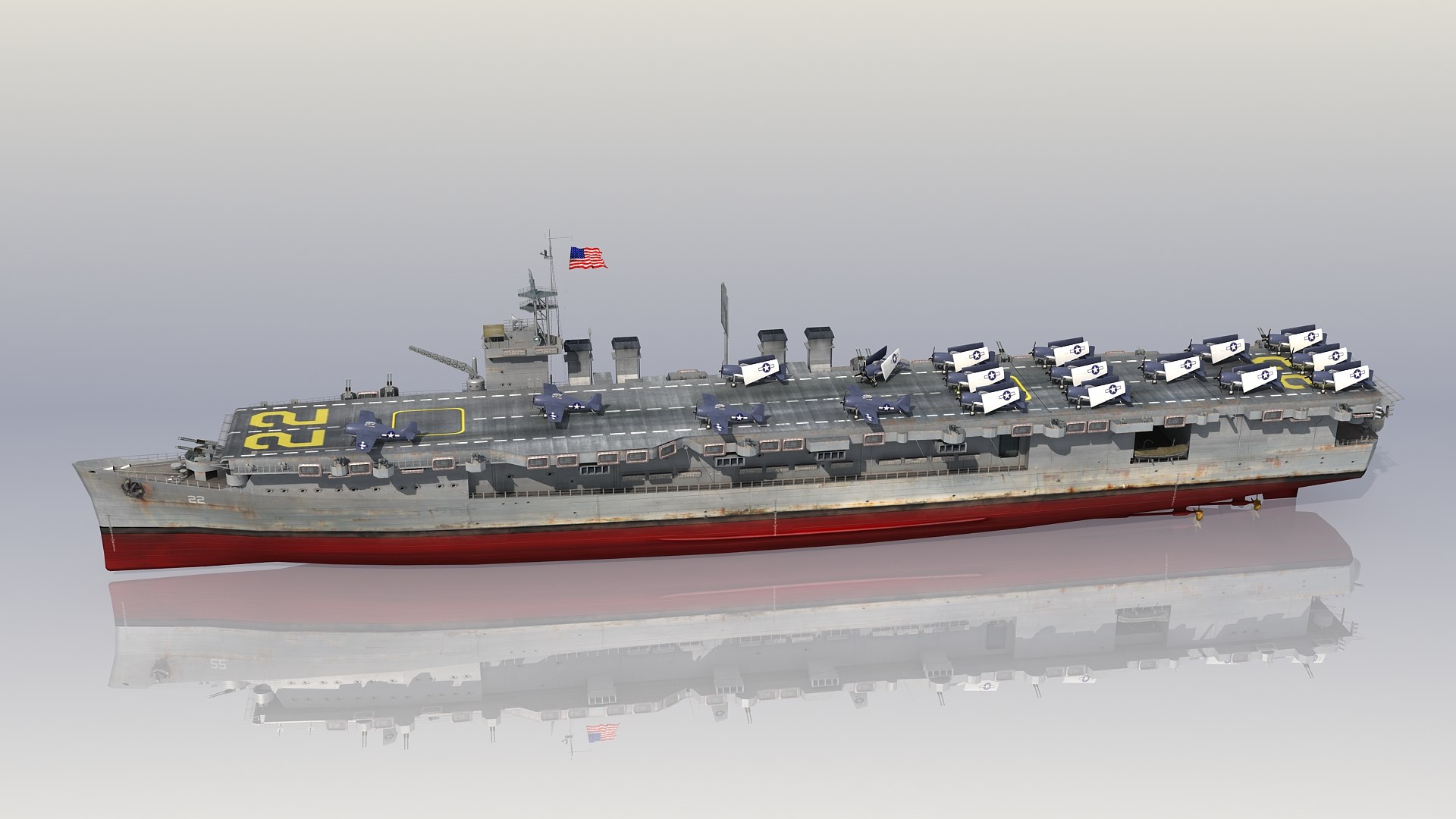 3D USS Independence CVL-22 Aircraft Carrier - TurboSquid 2080015