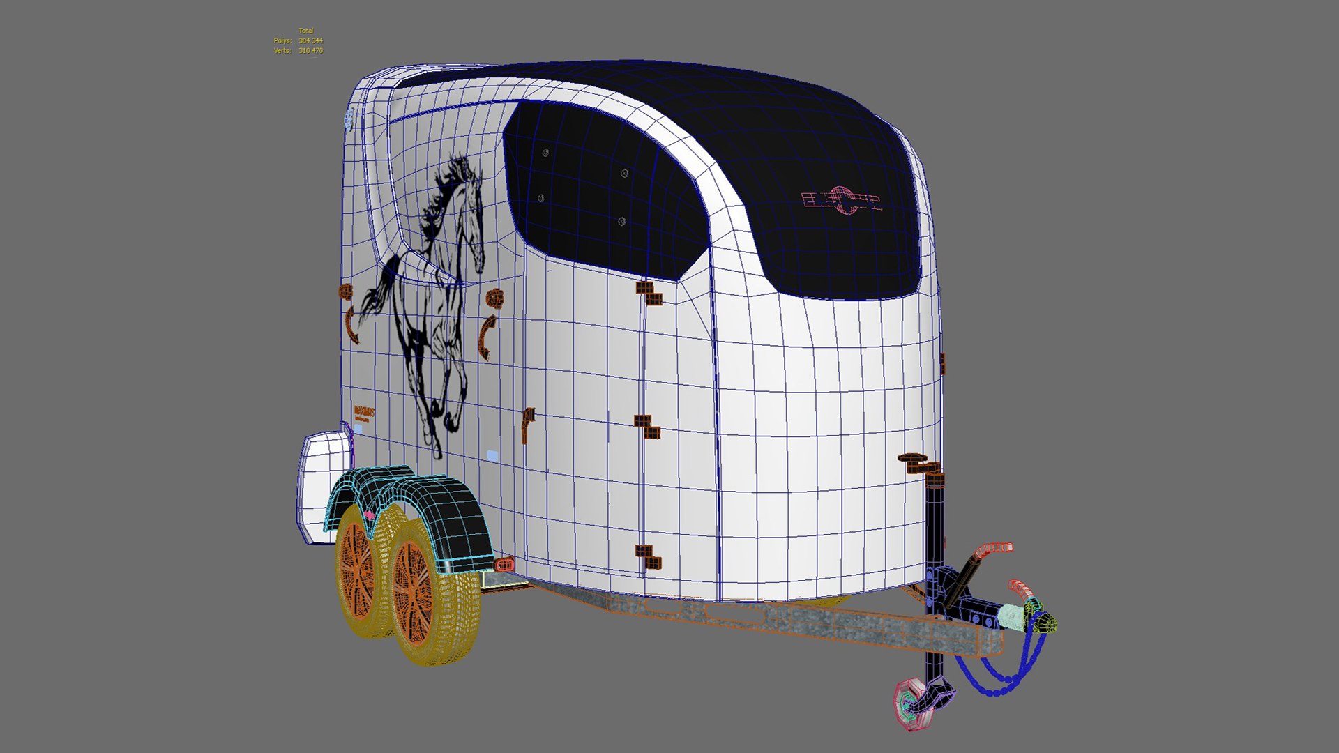 3D Humbaur Maximus Horse Trailer - TurboSquid 2127728
