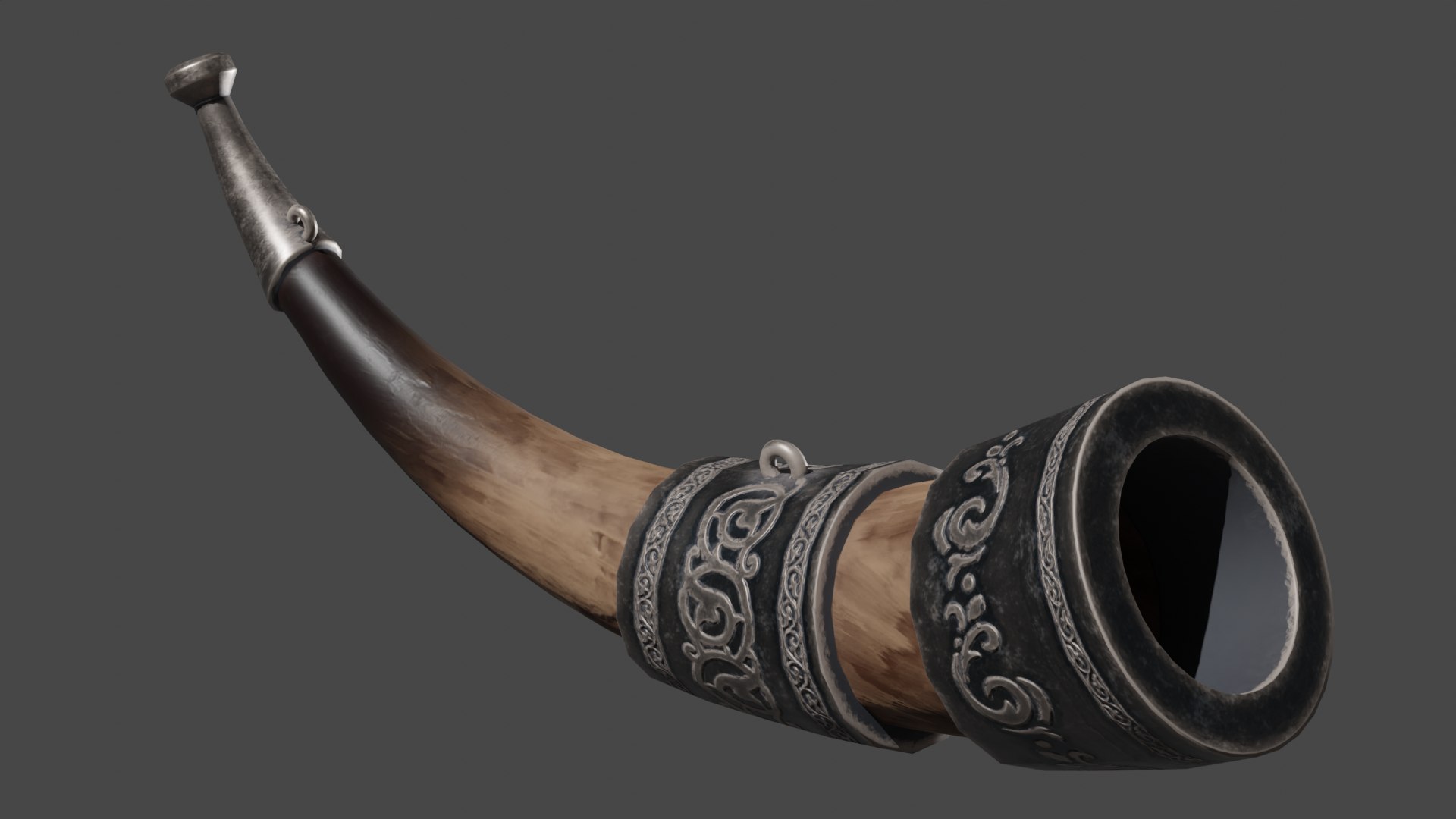 3D Stylized Viking Horn Arabian Style Low Poly PBR Game Ready Low-poly ...