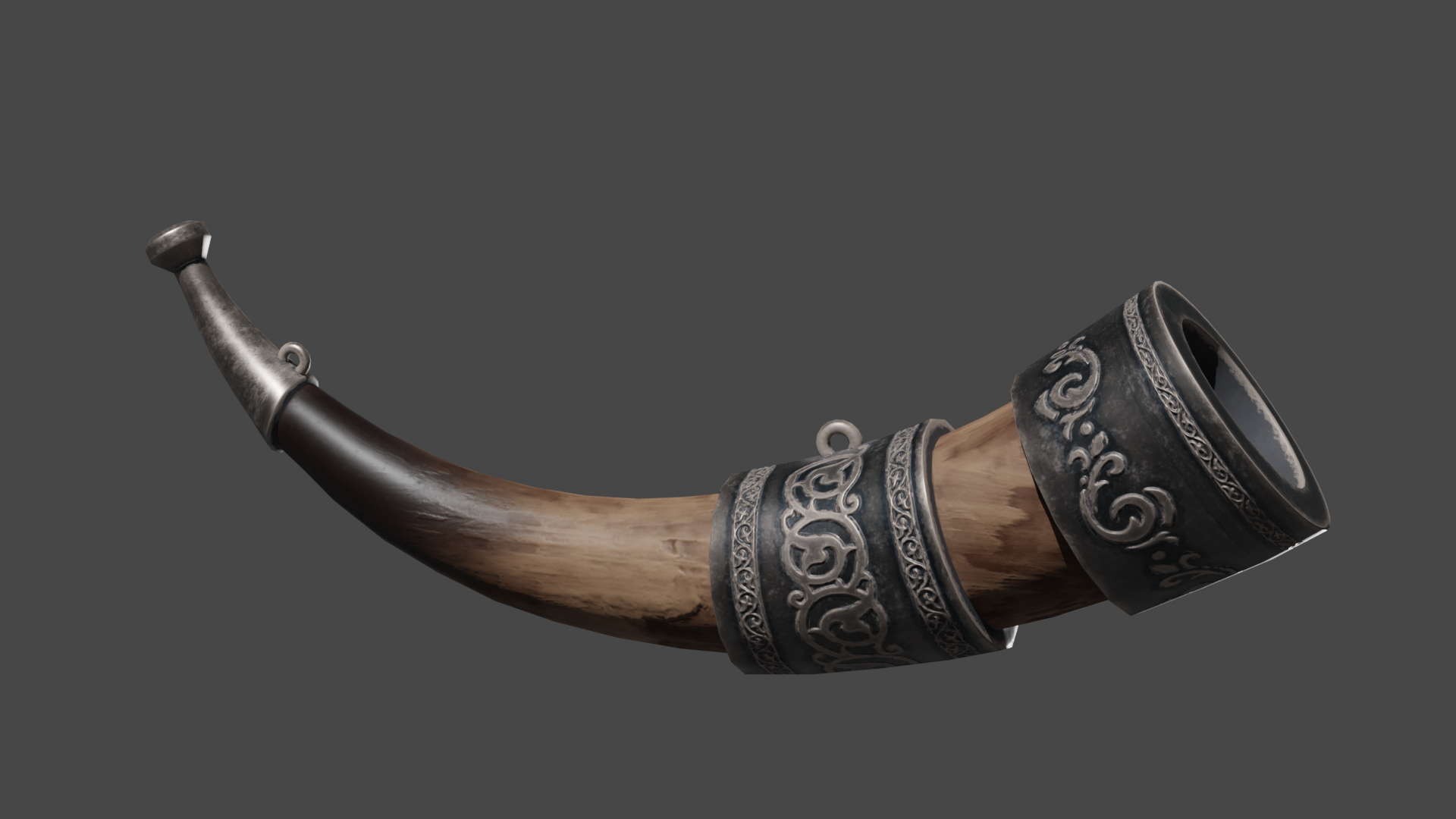 Stylized Viking Horn Arabian style low poly PBR Game Ready Low-poly 3D ...