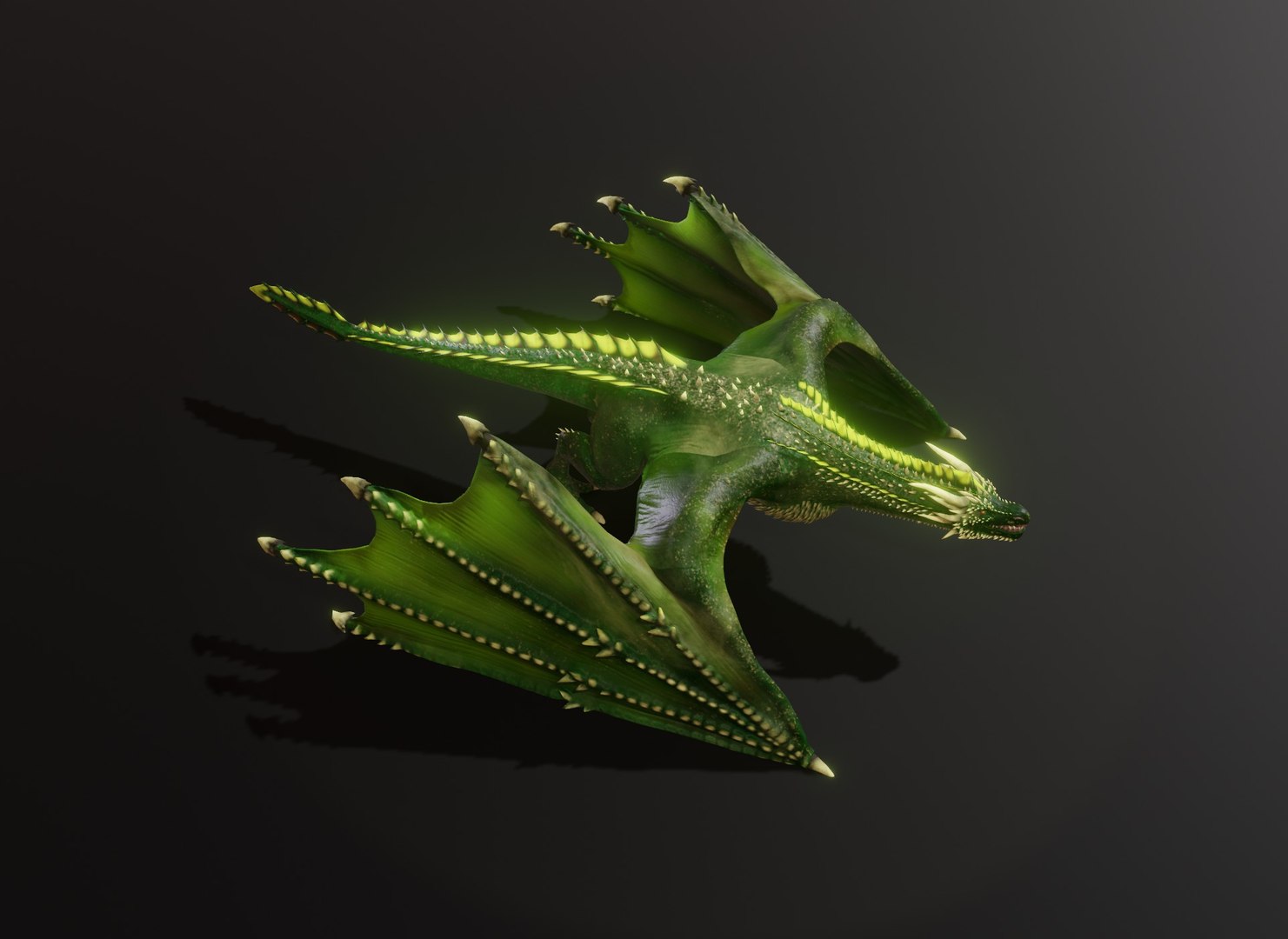Realistic Green Wyvern Animated Low-poly 3D Model 3D Model - TurboSquid ...