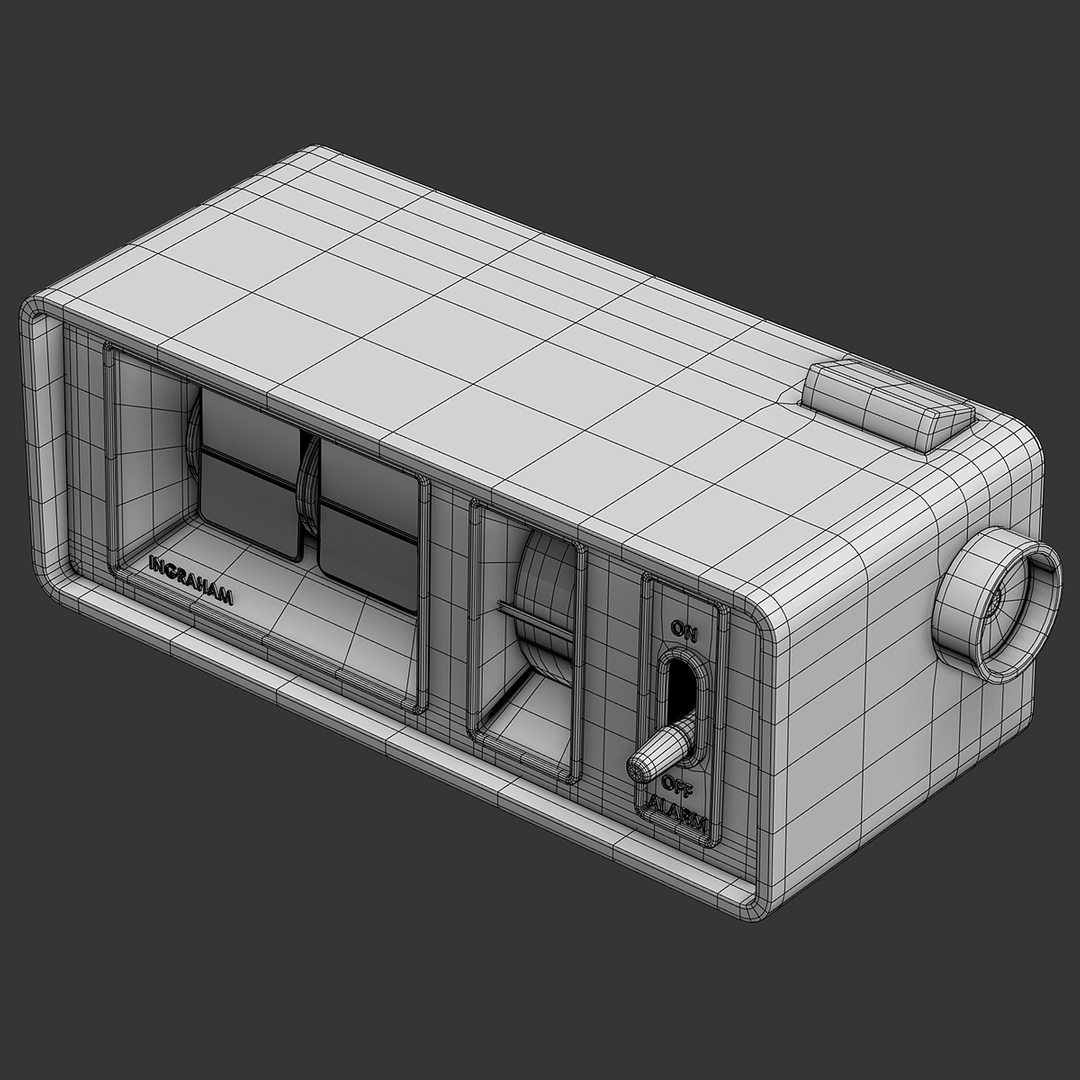 retro style alarm flip clock 3d model