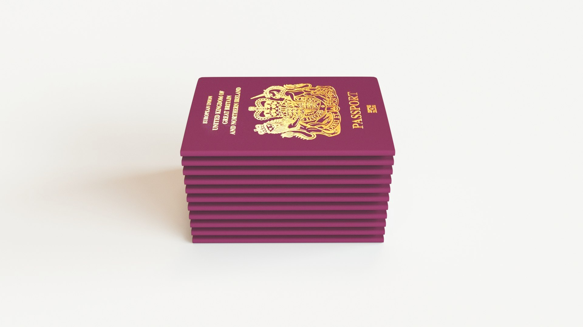 Passport Stack - UK Red - Simple Drag And Drop Texture - 3D Assets ...