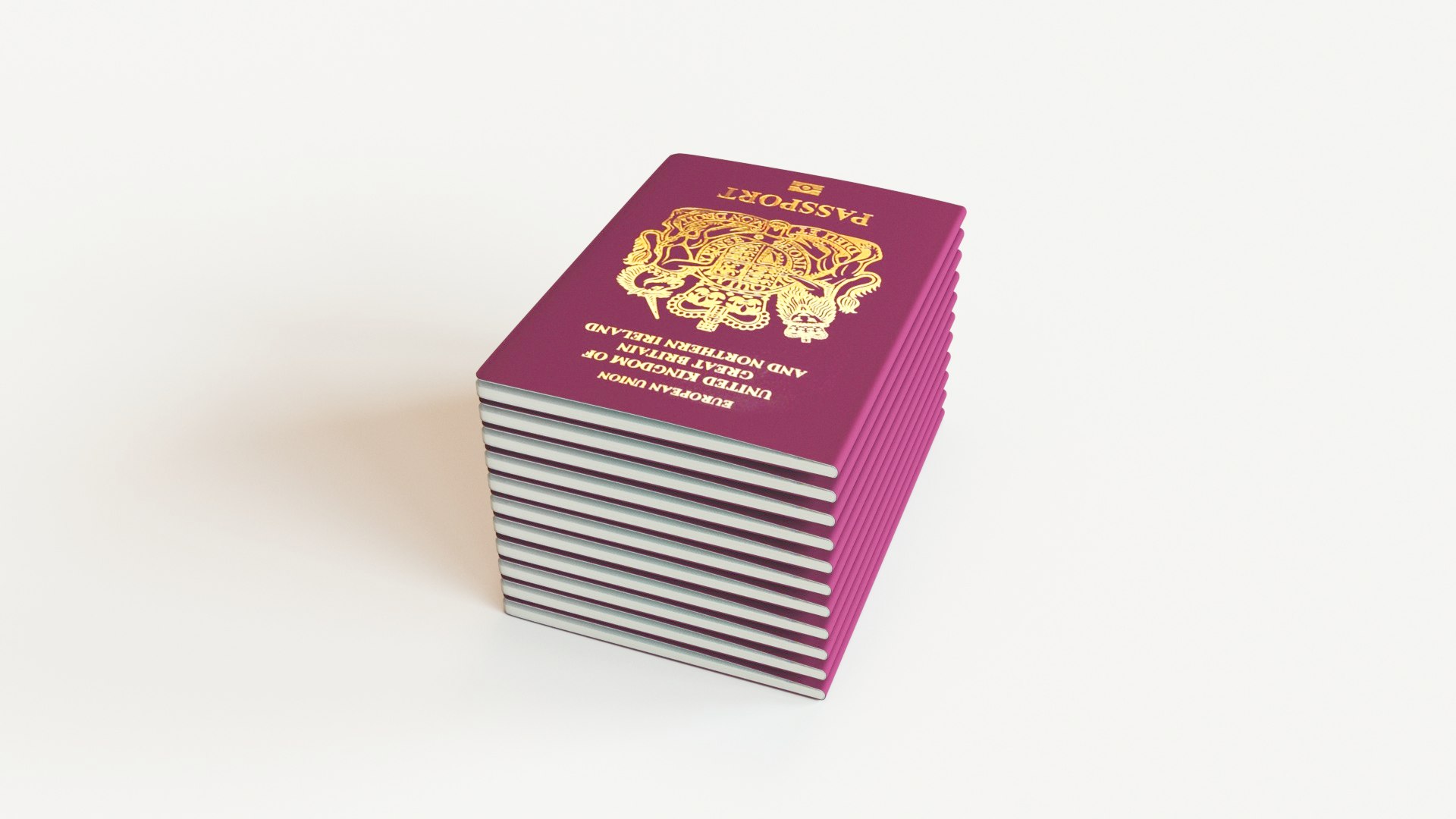 Passport Stack - UK Red - Simple Drag And Drop Texture - 3D Assets ...