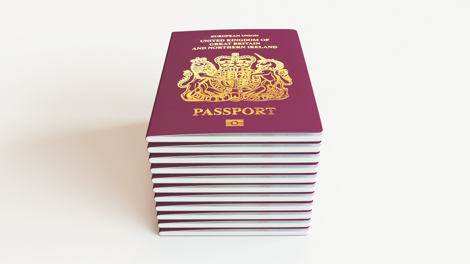 Passport Stack - UK Red - Simple Drag And Drop Texture - 3D Assets ...