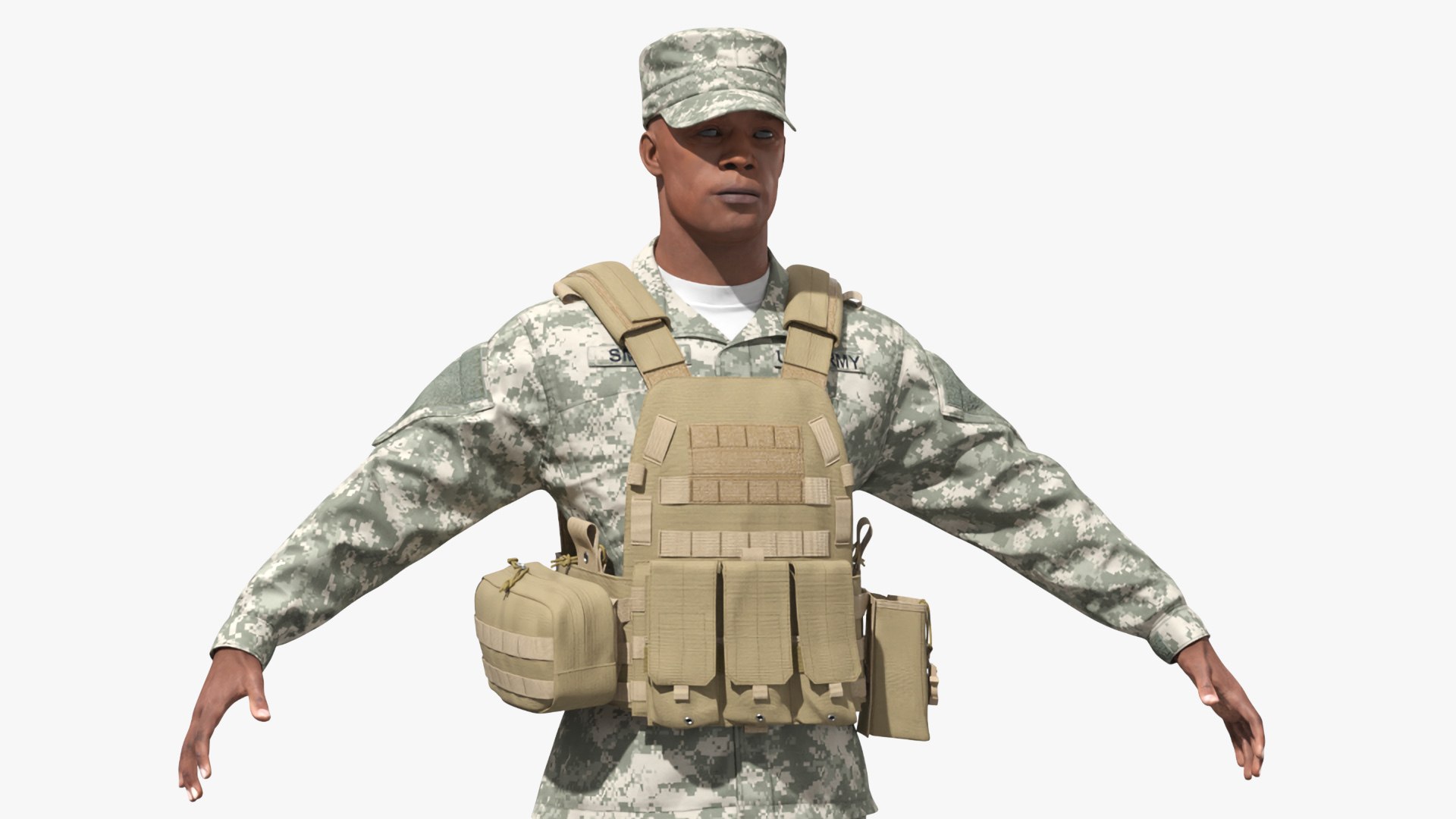 Military Soldier In Tactical Vest Coyote Brown 3D - TurboSquid 2382930