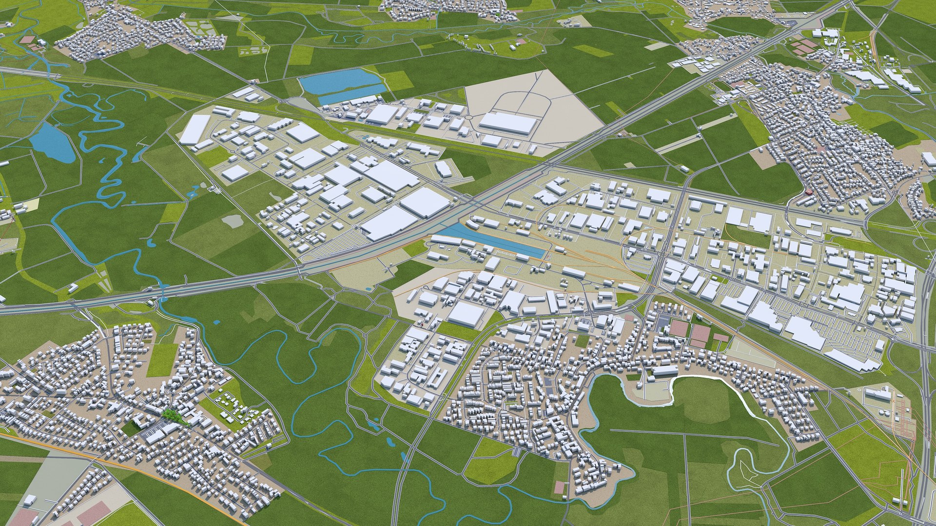 3D city area building model - TurboSquid 1608575