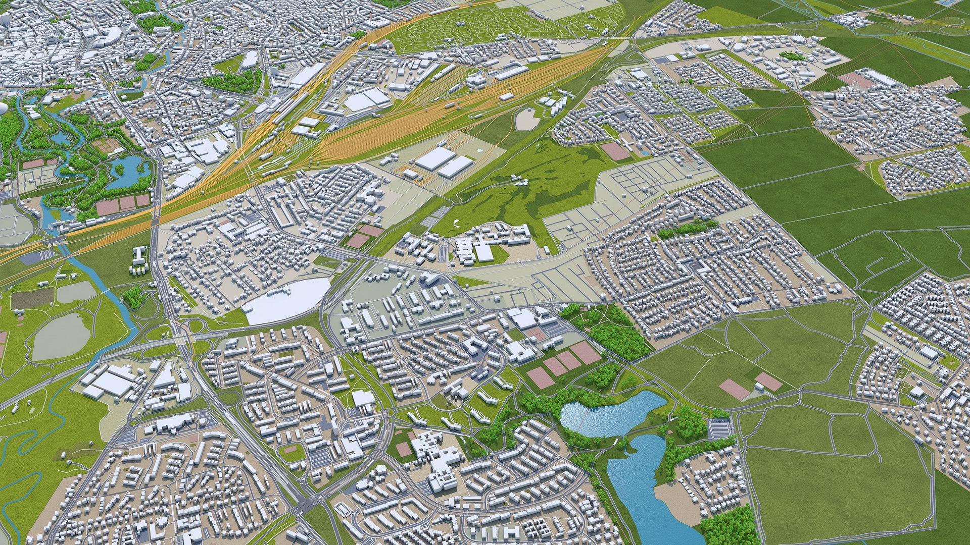 3D city area building model - TurboSquid 1608575