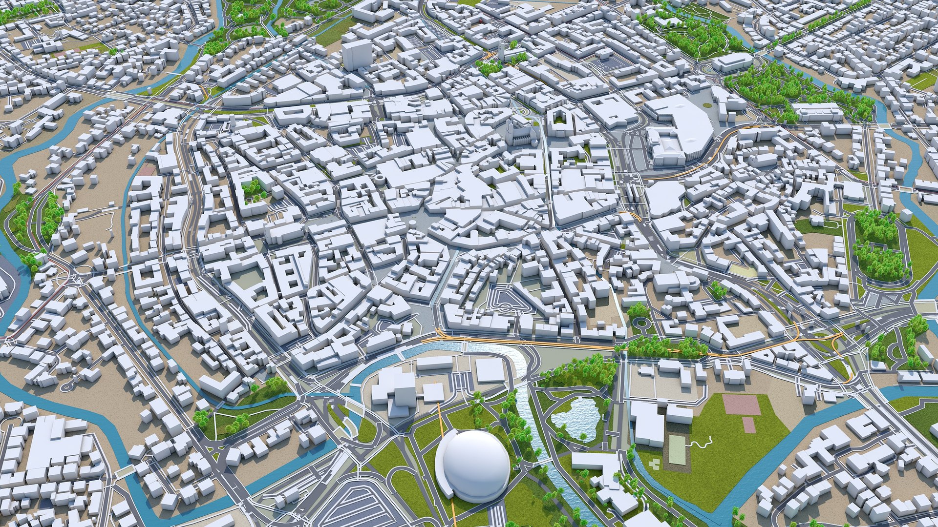 3D city area building model - TurboSquid 1608575