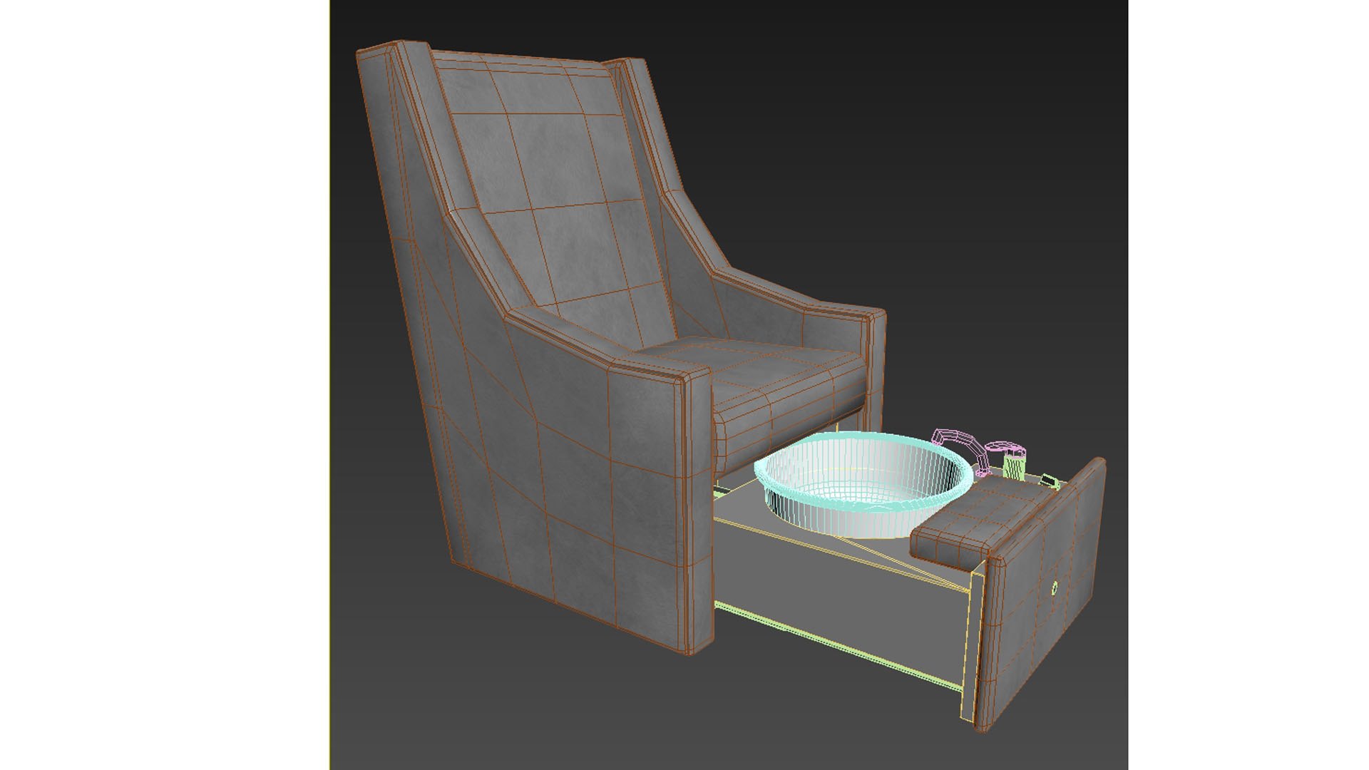 3D Salon Furniture Modern Wing Pedicure Spa Chair - TurboSquid 1832656