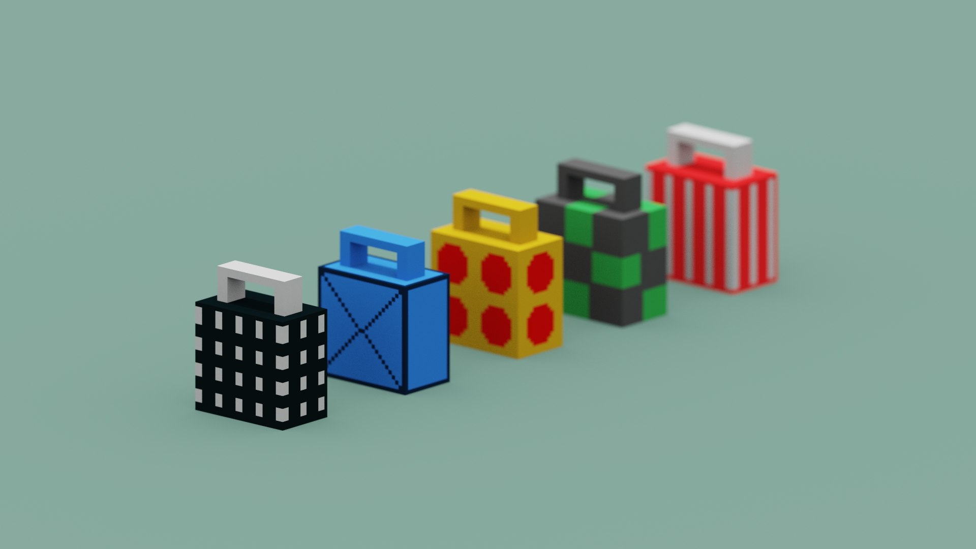 3D Voxel Bags Nft Collection - TurboSquid 1850065