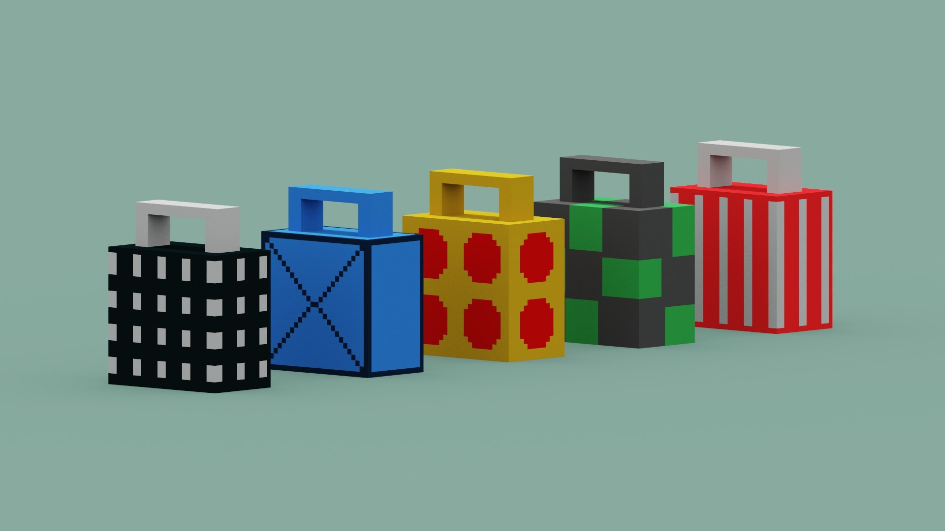 3D Voxel Bags Nft Collection - TurboSquid 1850065