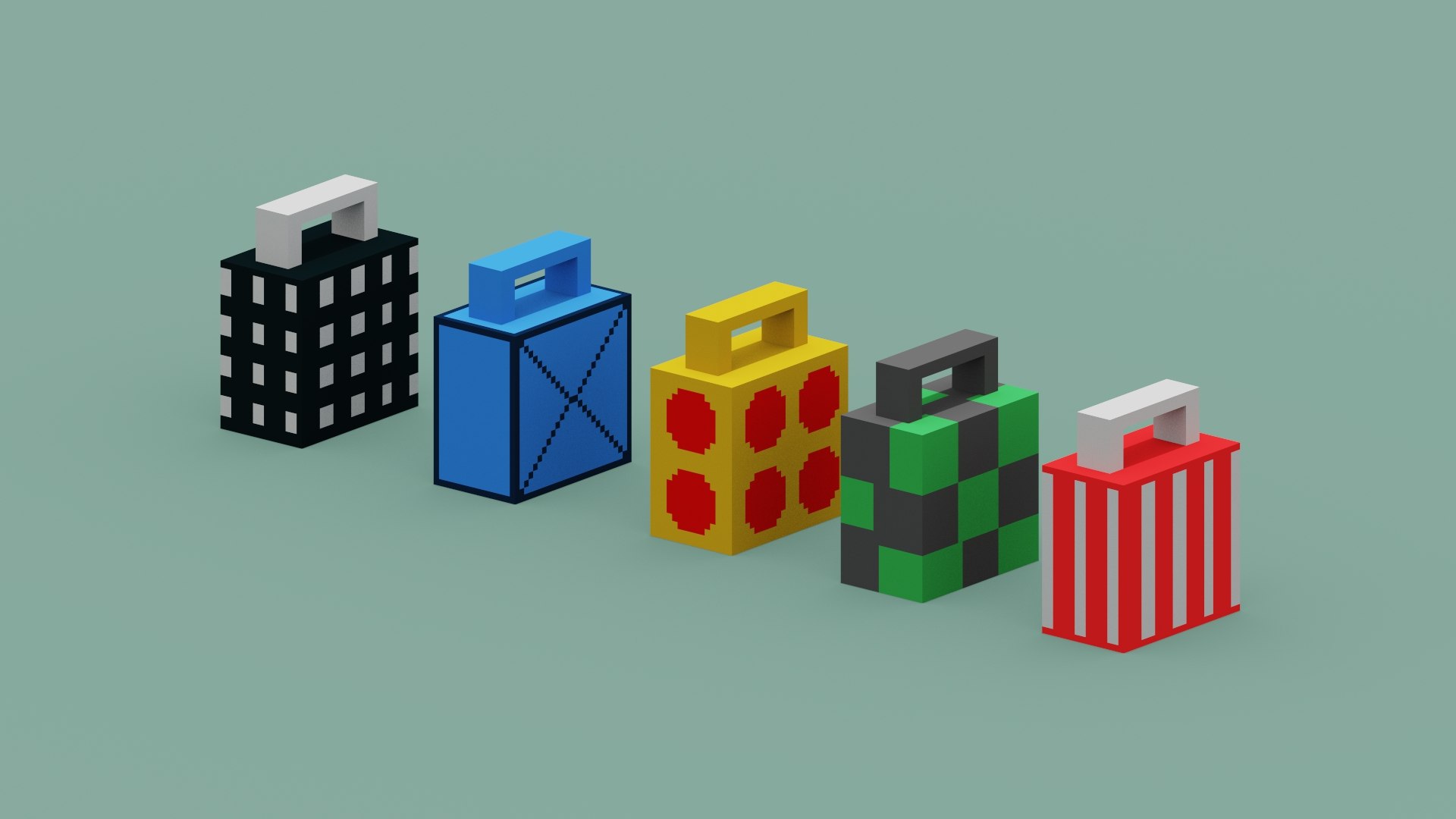 3D Voxel Bags Nft Collection - TurboSquid 1850065