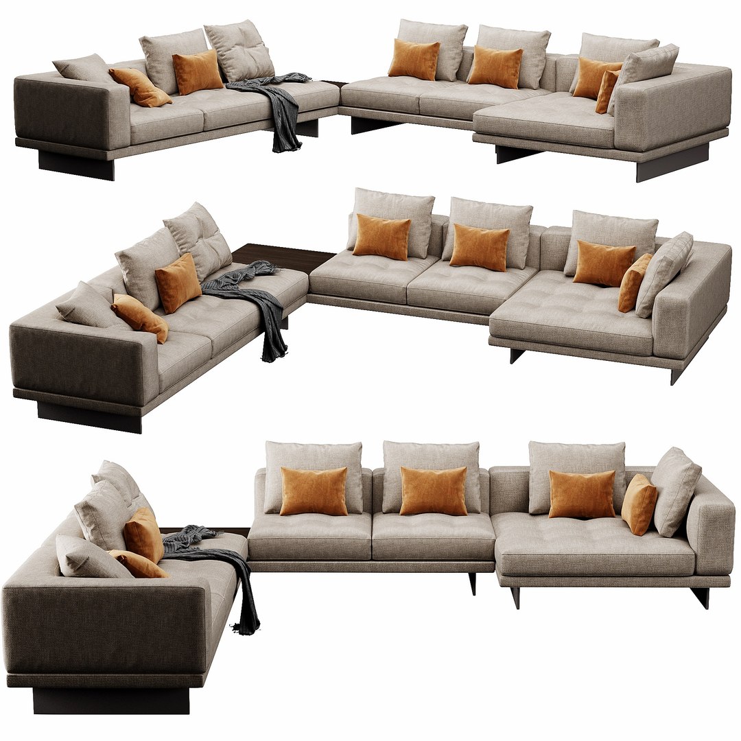 3D Model Minotti Dylan Set 8 - TurboSquid 2180541