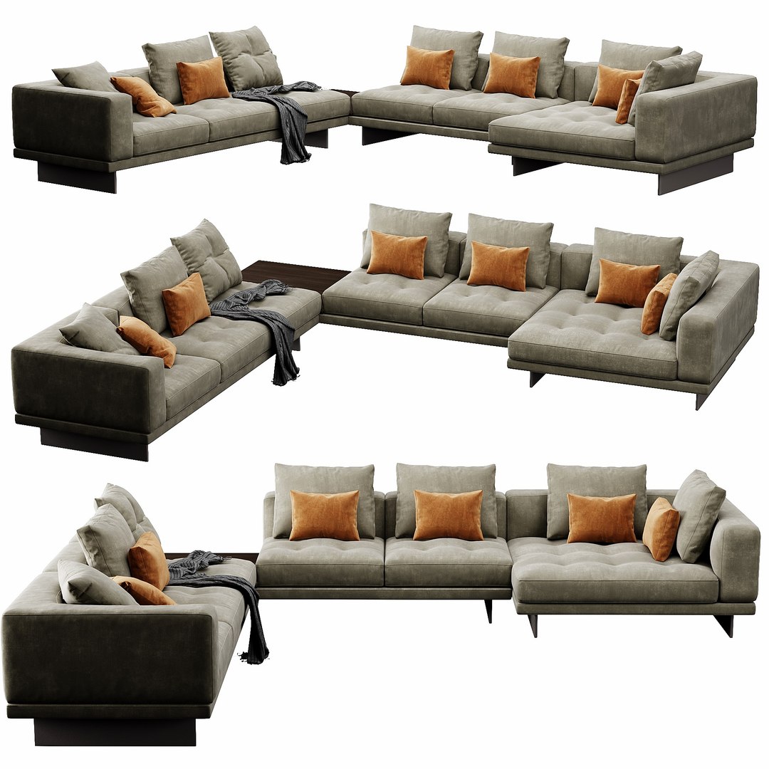 3D Model Minotti Dylan Set 8 - TurboSquid 2180541