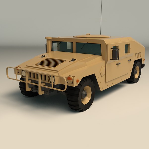 modelo 3d Low Poly Humvee 01 - TurboSquid 1422975