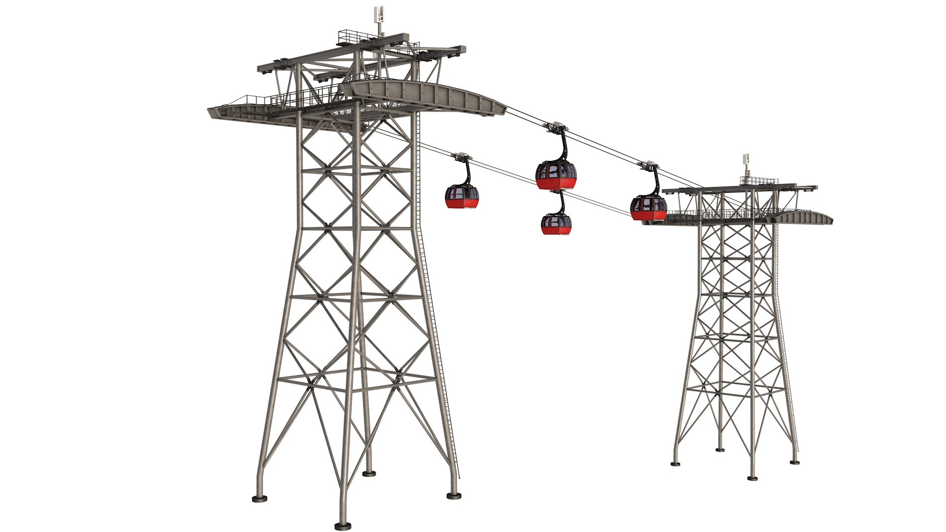 Ski Gondola Lift Towers 3D model - TurboSquid 1879241