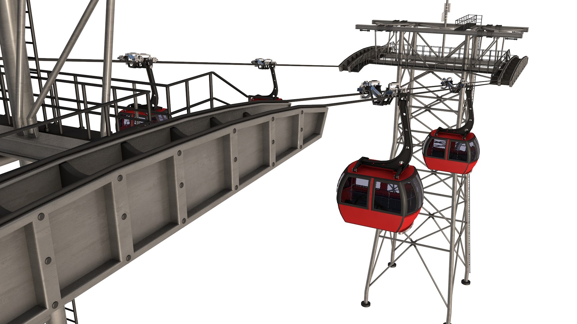 Ski Gondola Lift Towers 3D model - TurboSquid 1879241