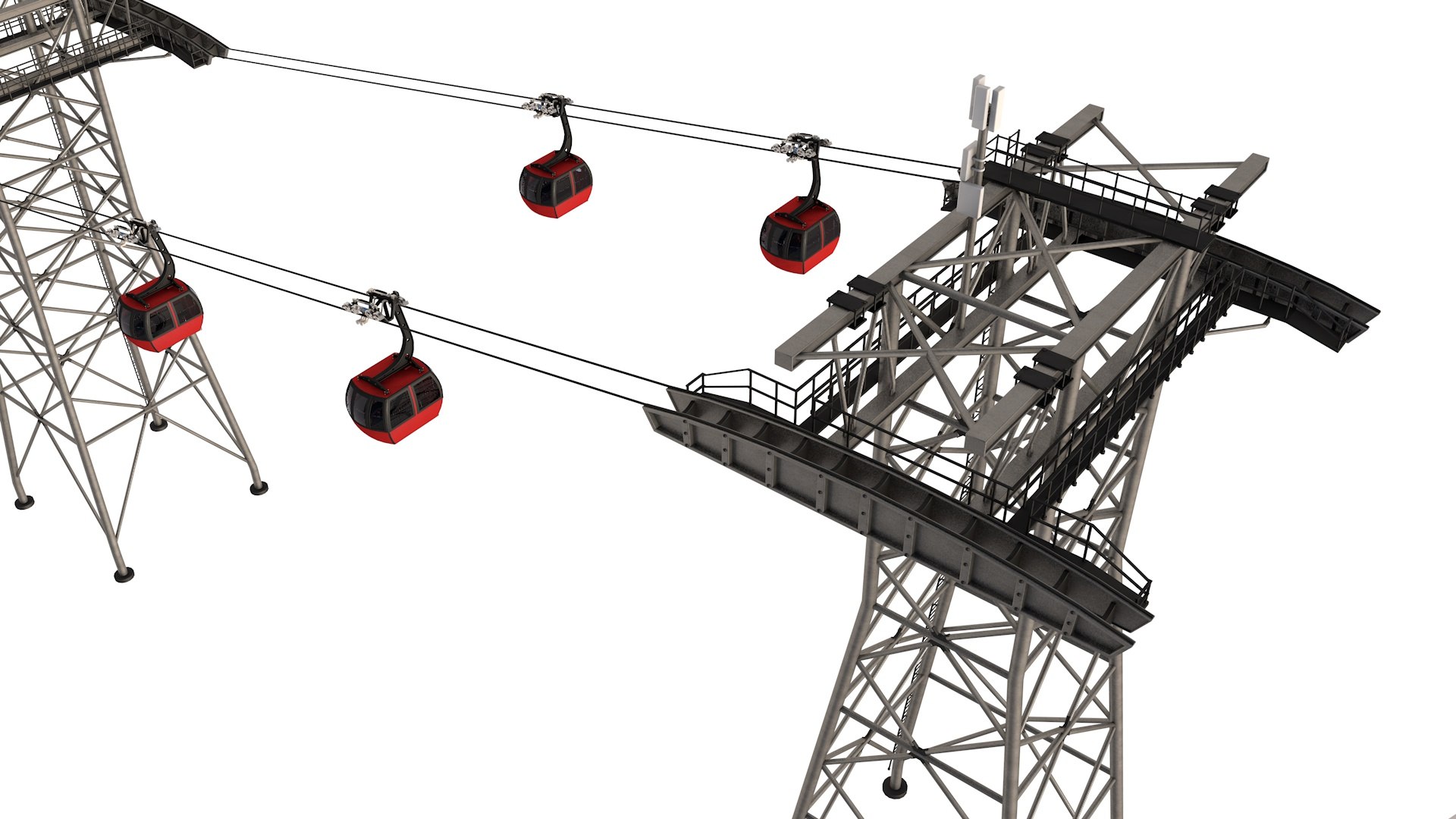 Ski Gondola Lift Towers 3D model - TurboSquid 1879241