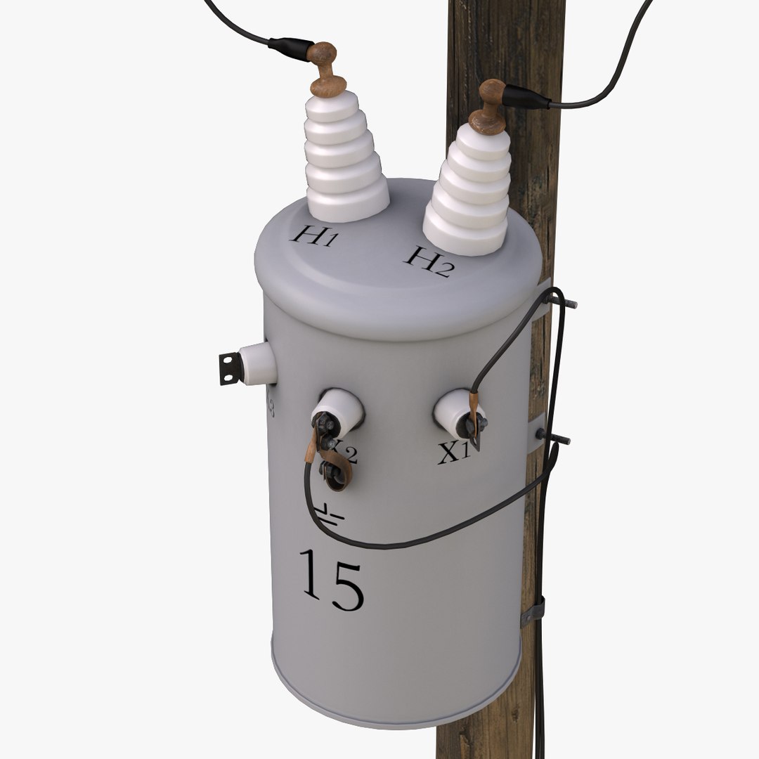 3d Power Transformer Pole Model