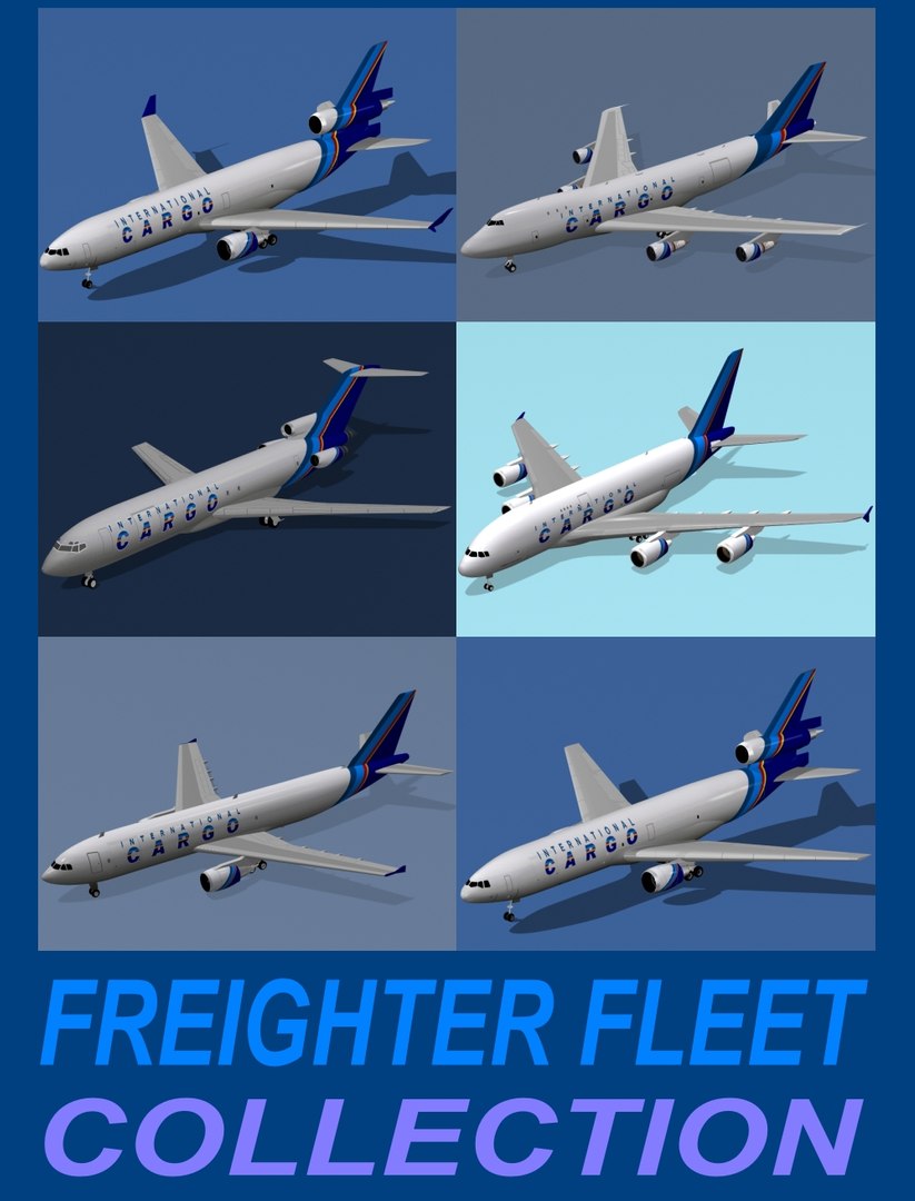 3d Model Freighter Fleet Airbus A380-800
