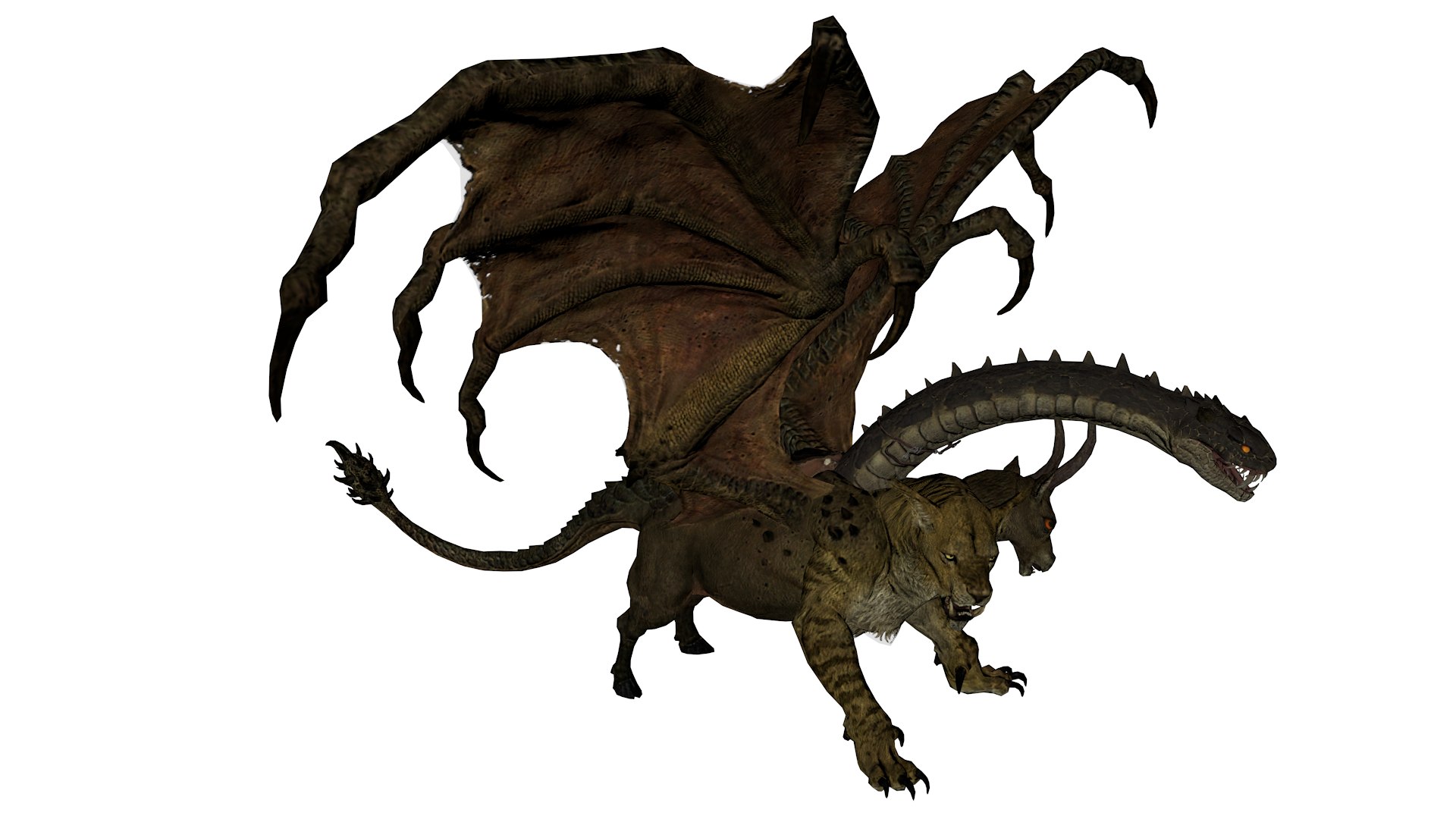 3D Chimera Dragon Mythical 3D Creature Model - TurboSquid 2380421
