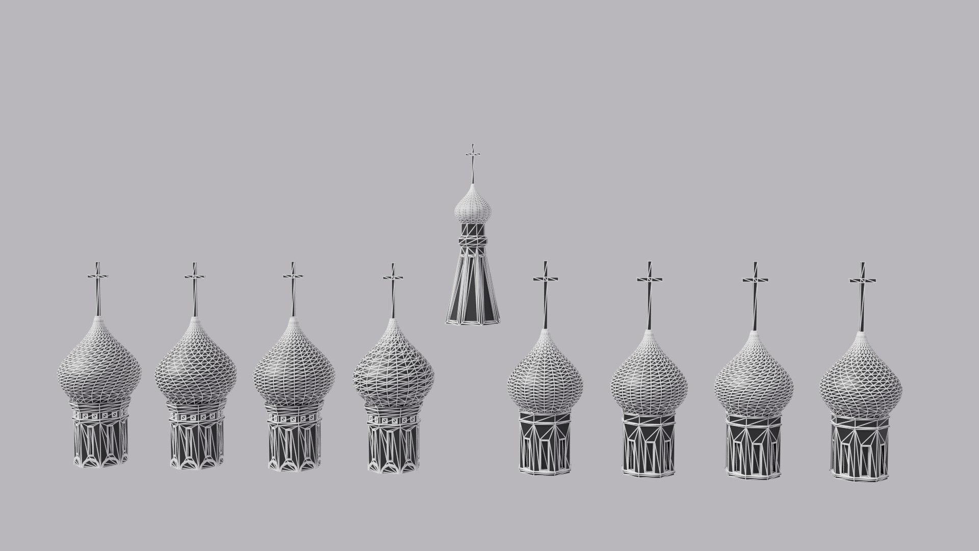 Moscow Kremlin Saint Basil's Cathedral Roofs Model - TurboSquid 1741981