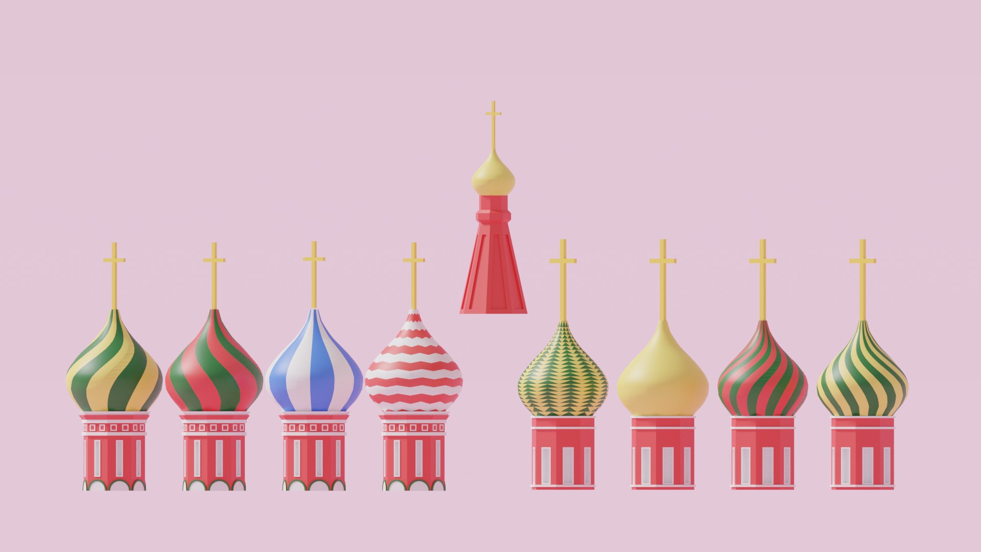 Moscow Kremlin Saint Basil's Cathedral Roofs Model - TurboSquid 1741981