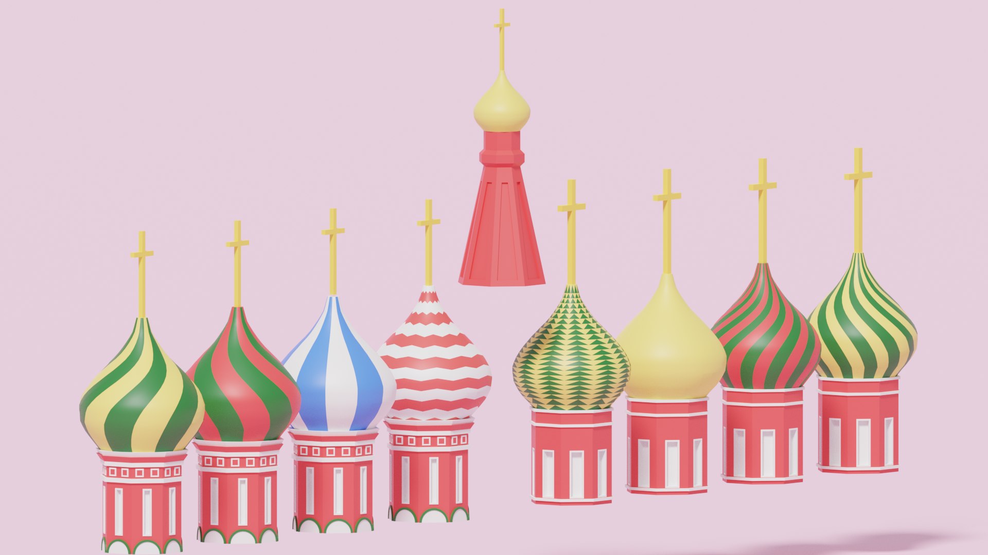 Moscow Kremlin Saint Basil's Cathedral Roofs Model - TurboSquid 1741981
