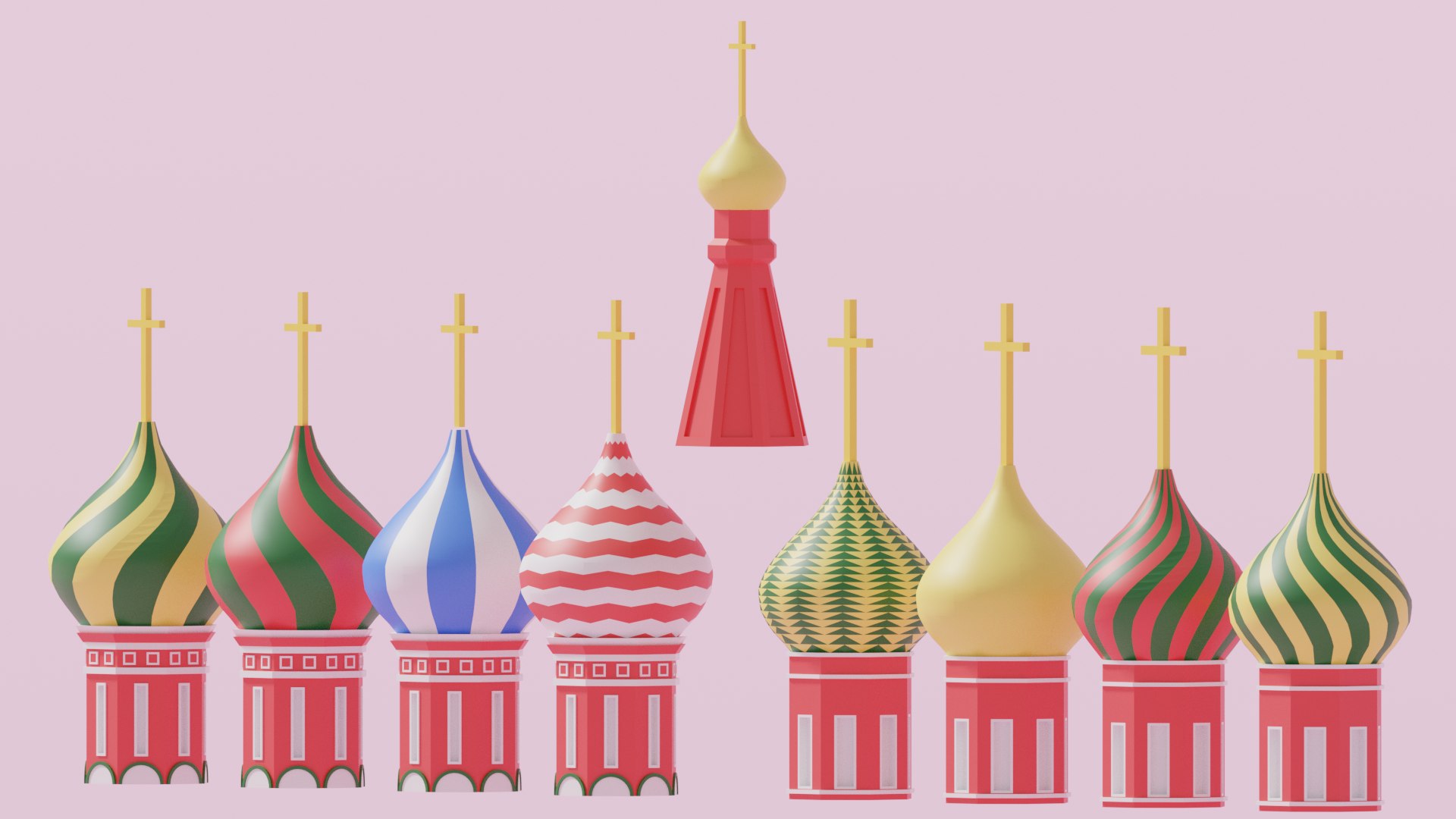 Moscow Kremlin Saint Basil's Cathedral Roofs Model - TurboSquid 1741981