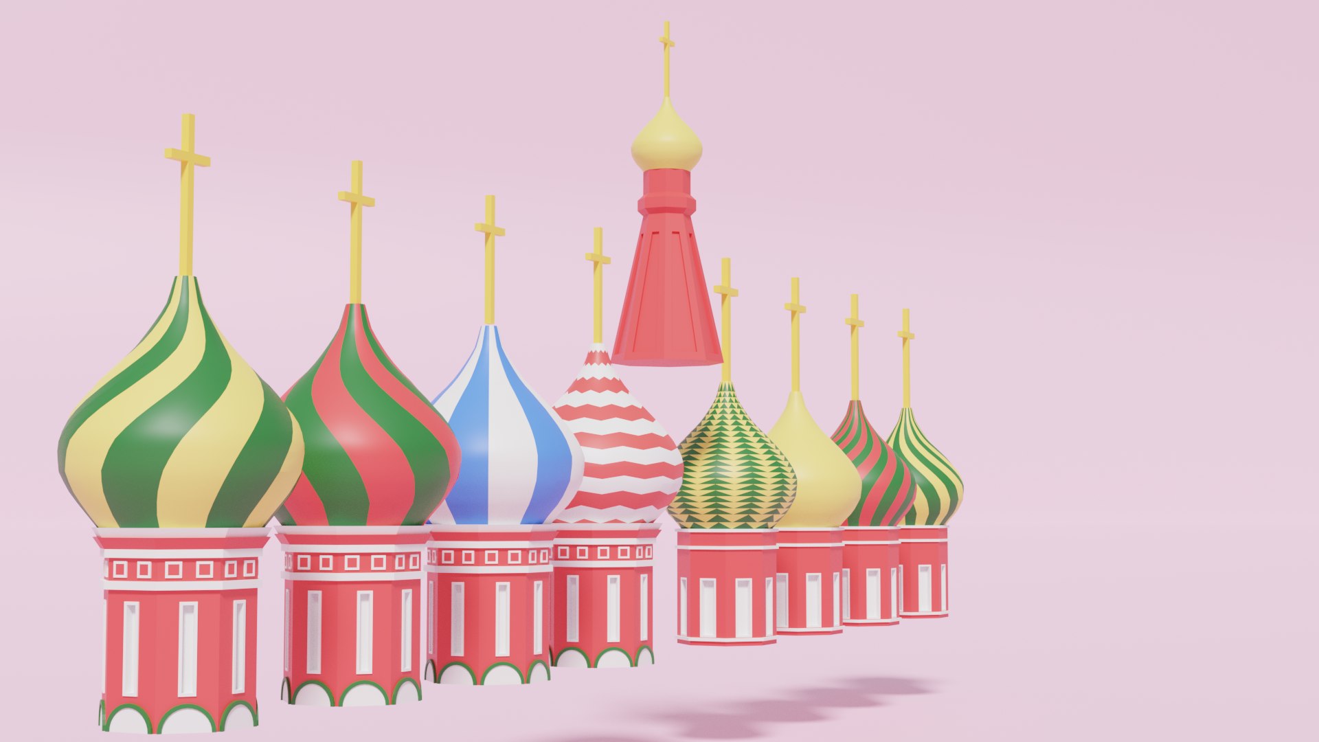Moscow Kremlin Saint Basil's Cathedral Roofs Model - TurboSquid 1741981