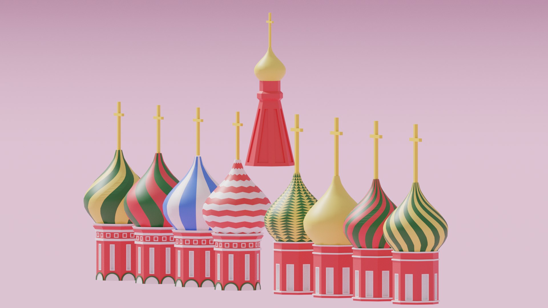 Moscow Kremlin Saint Basil's Cathedral Roofs Model - TurboSquid 1741981