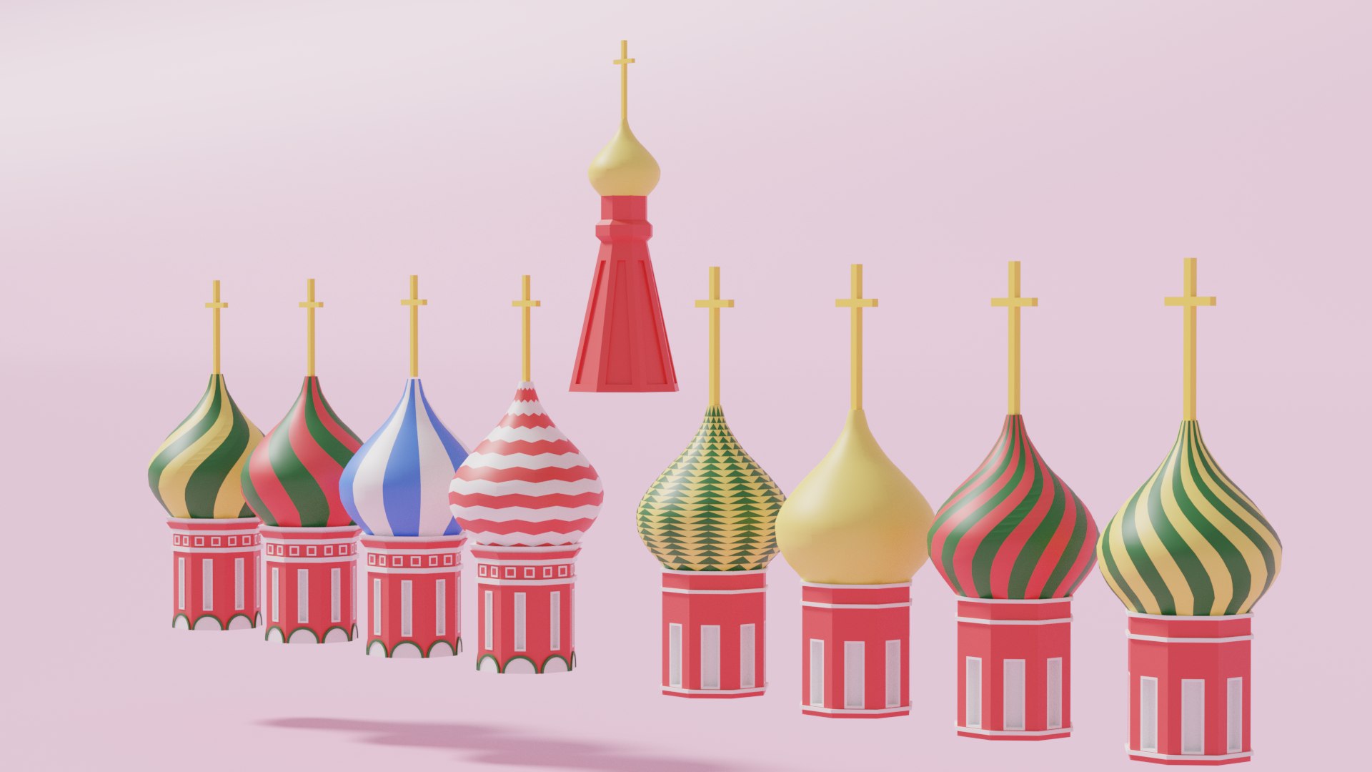 Moscow Kremlin Saint Basil's Cathedral Roofs Model - TurboSquid 1741981