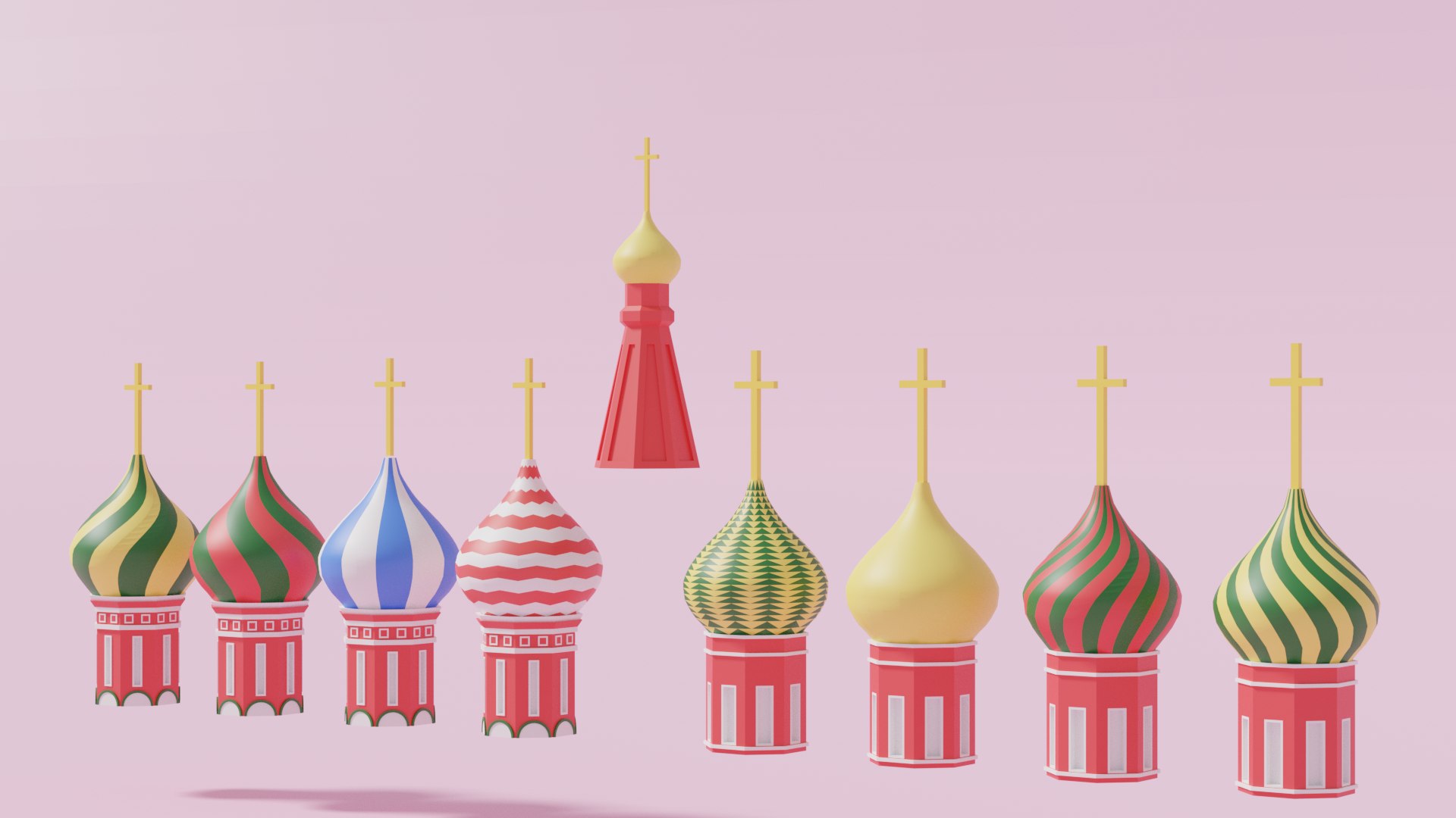 Moscow Kremlin Saint Basil's Cathedral Roofs Model - TurboSquid 1741981