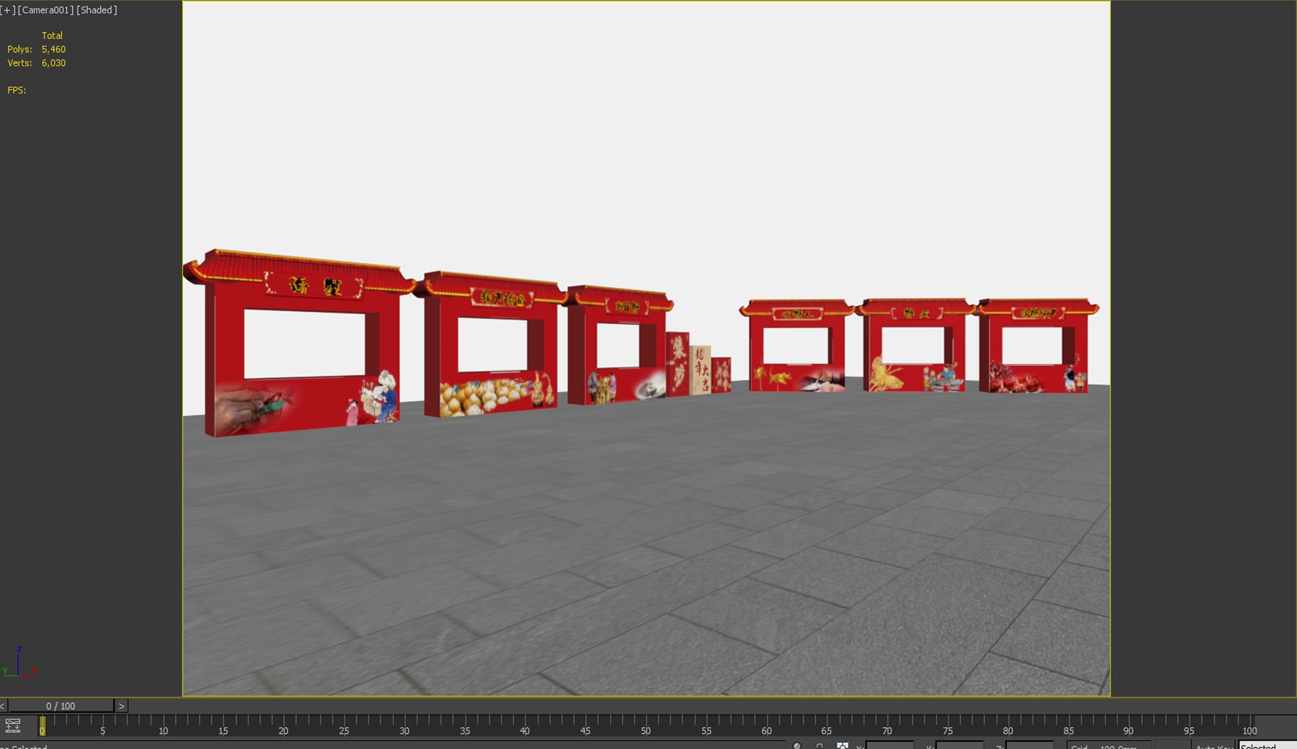 New Year Market Chinatown Element Flower Market Stall Dragon Year ...