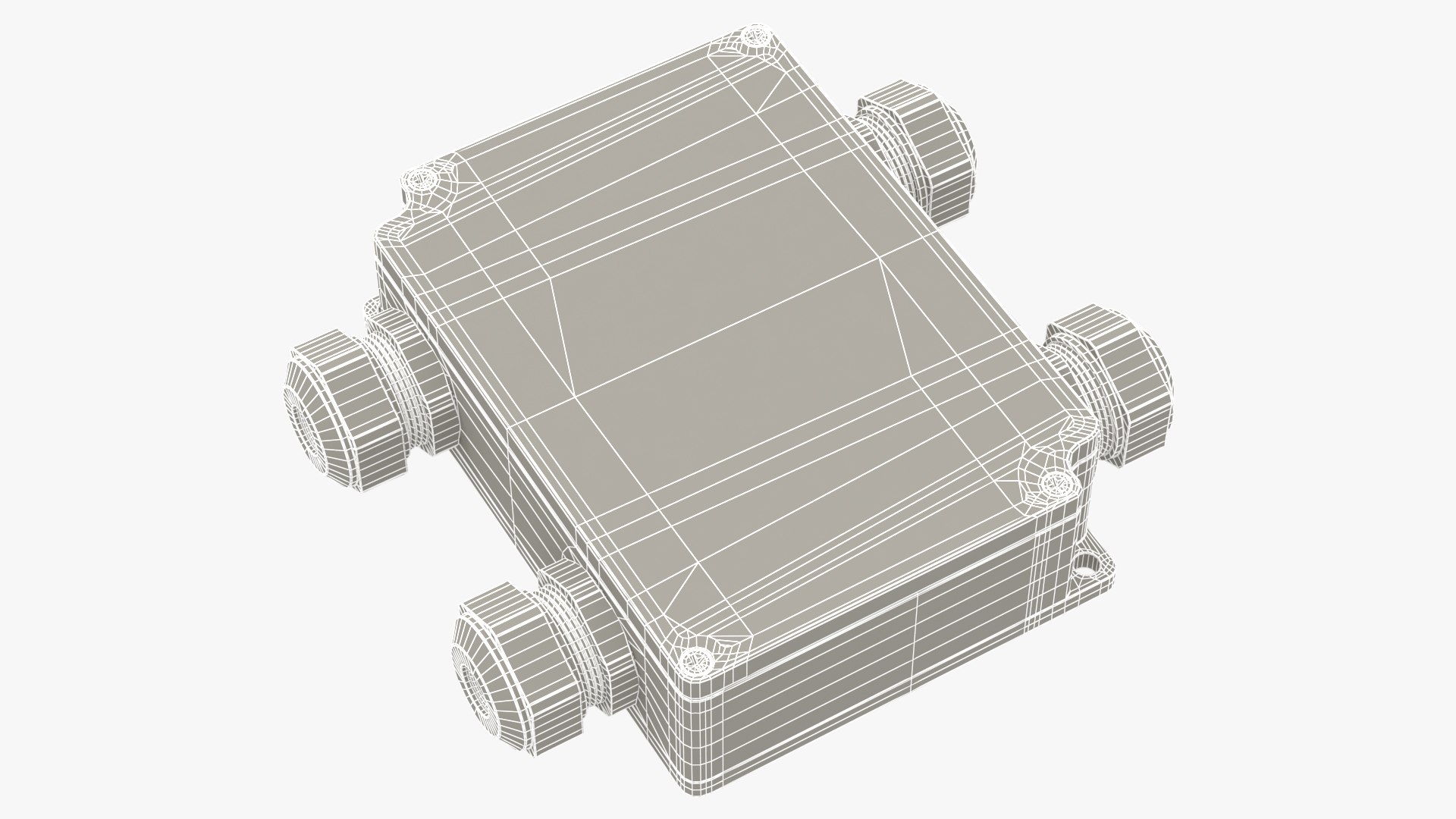 3D Black Closed Junction Box For 4 Wires - TurboSquid 1908786