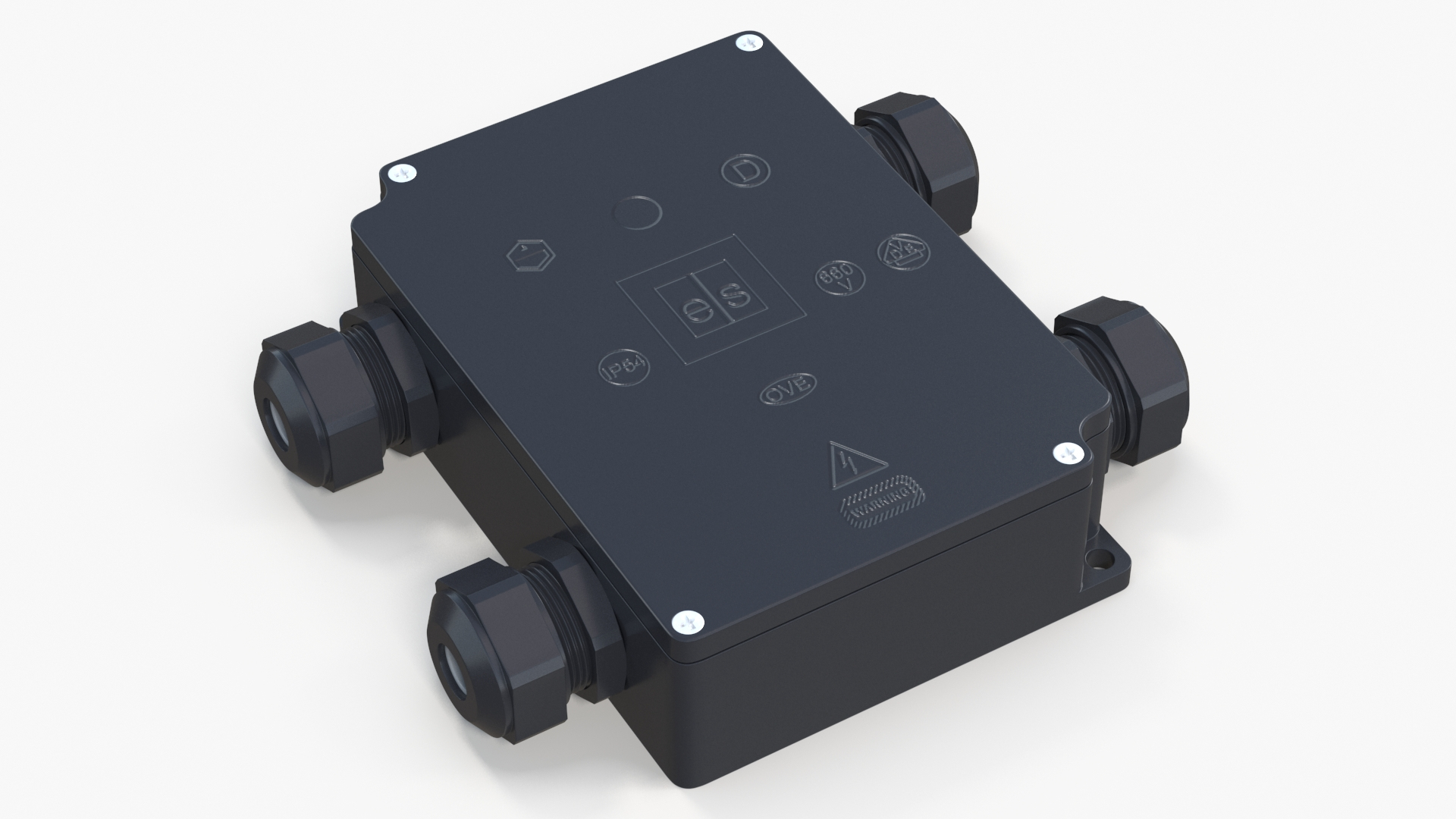 3D Black Closed Junction Box For 4 Wires - TurboSquid 1908786