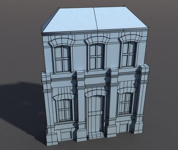 3d building exterior modeled model
