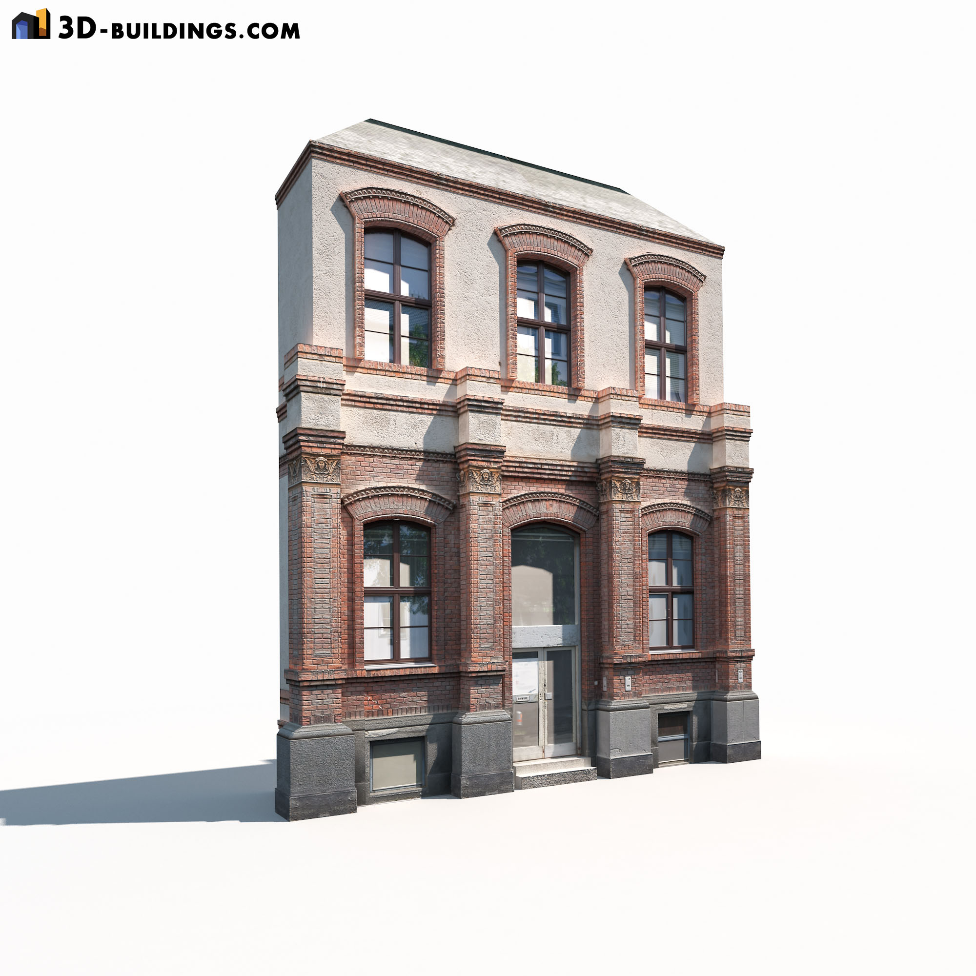 3d building exterior modeled model