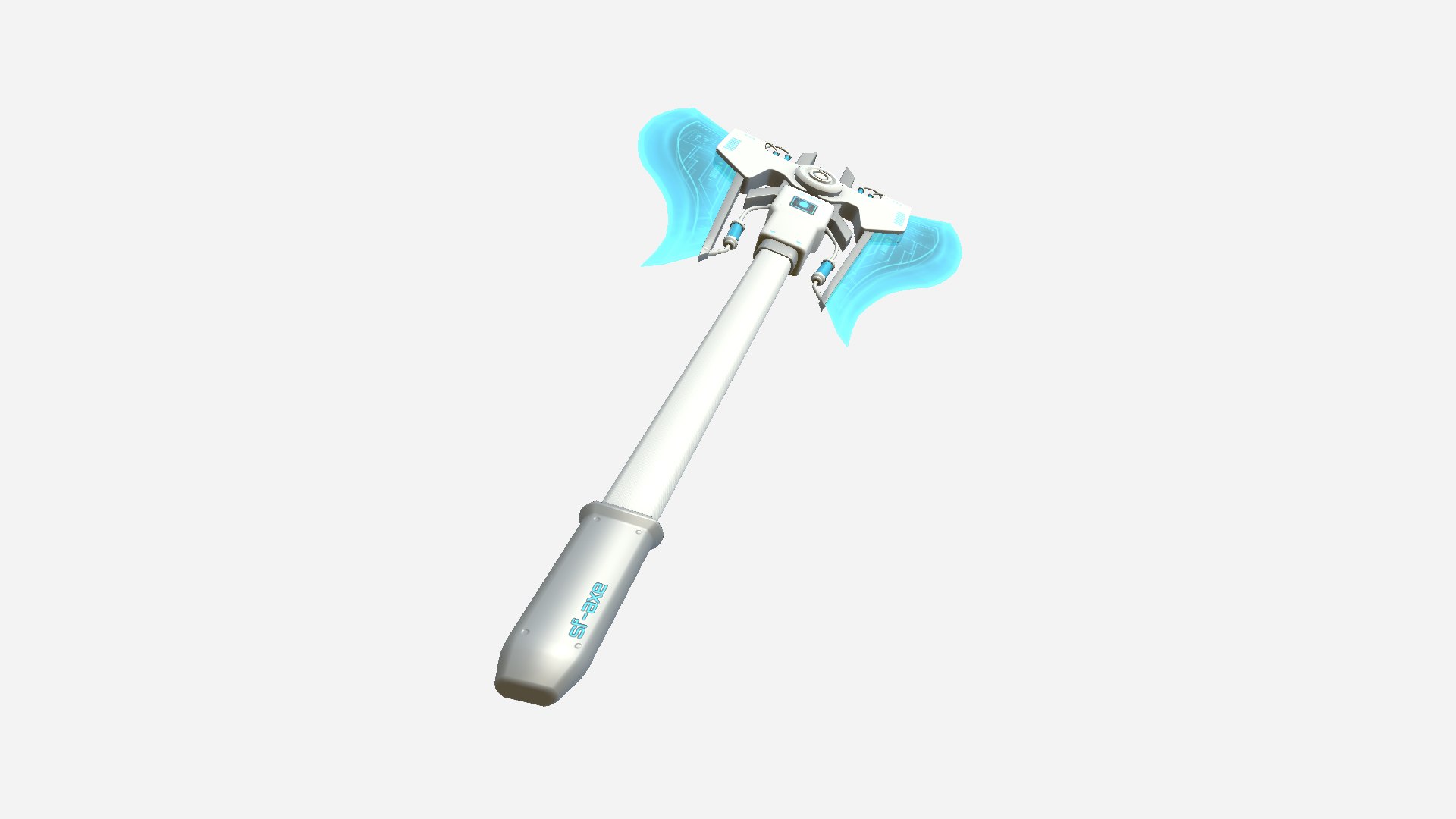 3D SciFi War Axe B02 White Blue - Sci Fi Weapon Design - TurboSquid 1979383