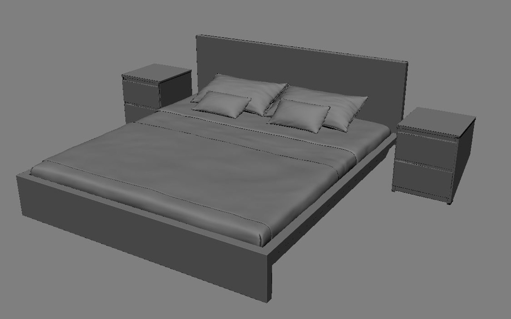 Nice Queen Size Bed 3D Model - TurboSquid 1564191