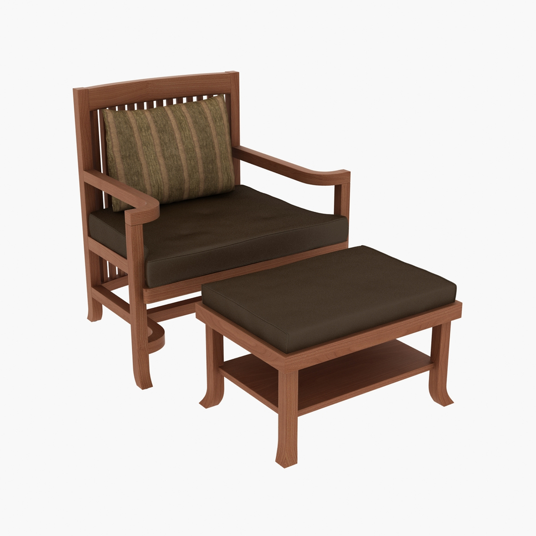 max frank lloyd spindle chair ottoman