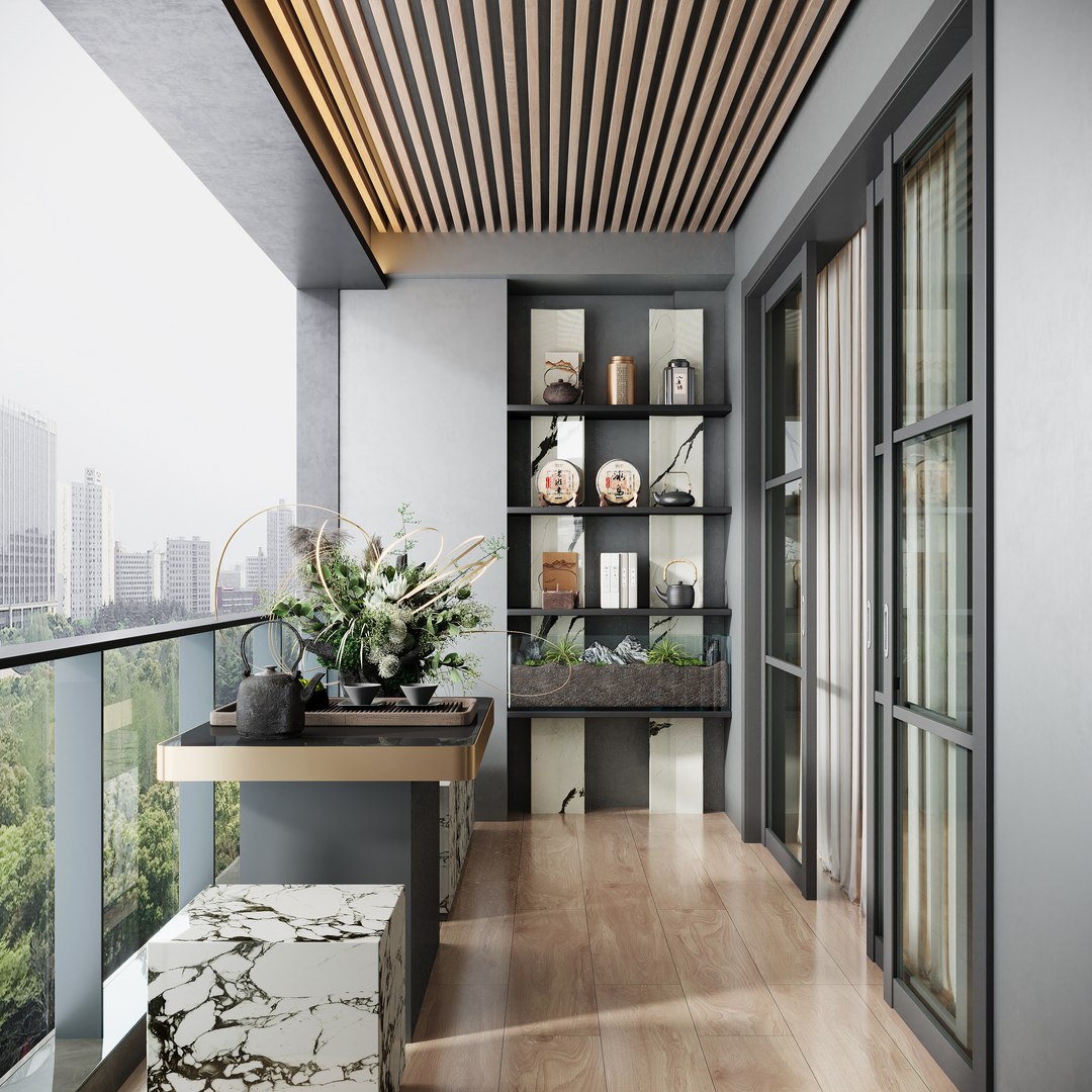 Balcony Model - TurboSquid 2128547