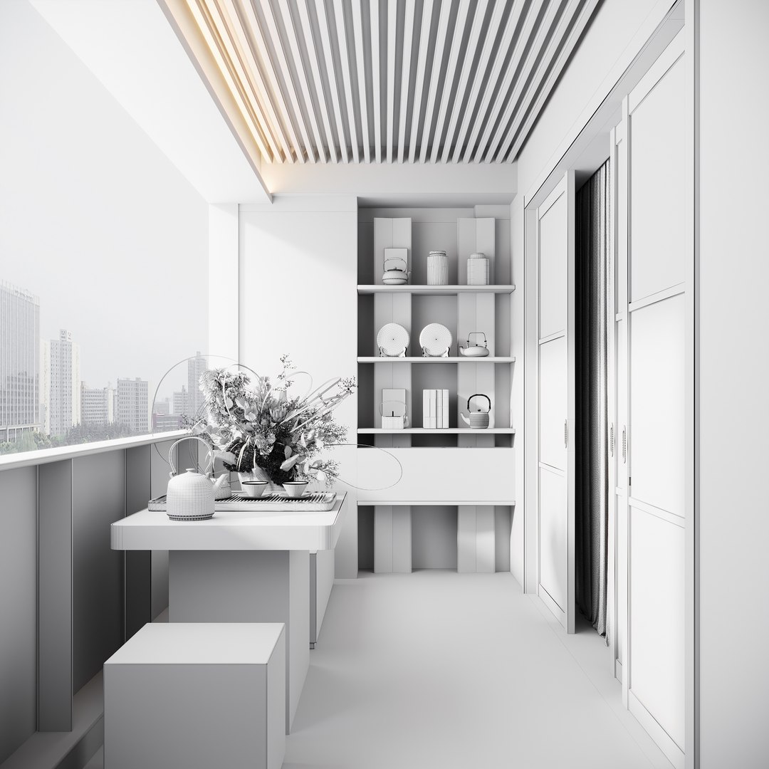 Balcony Model - TurboSquid 2128547