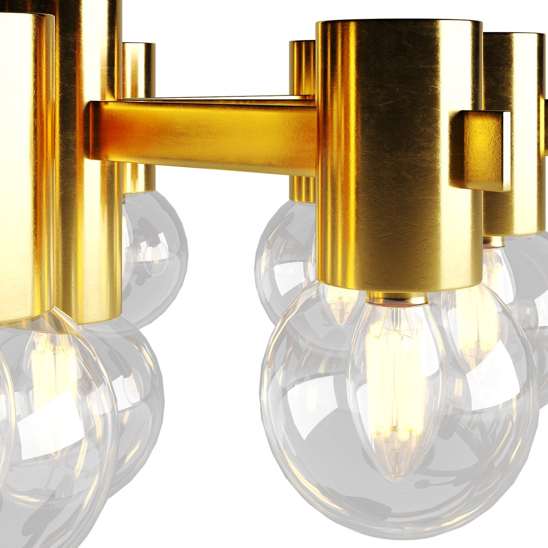 1st DIBS Brass And Glass Light Fixtures In The Style Of Jakobsson 1960s ...
