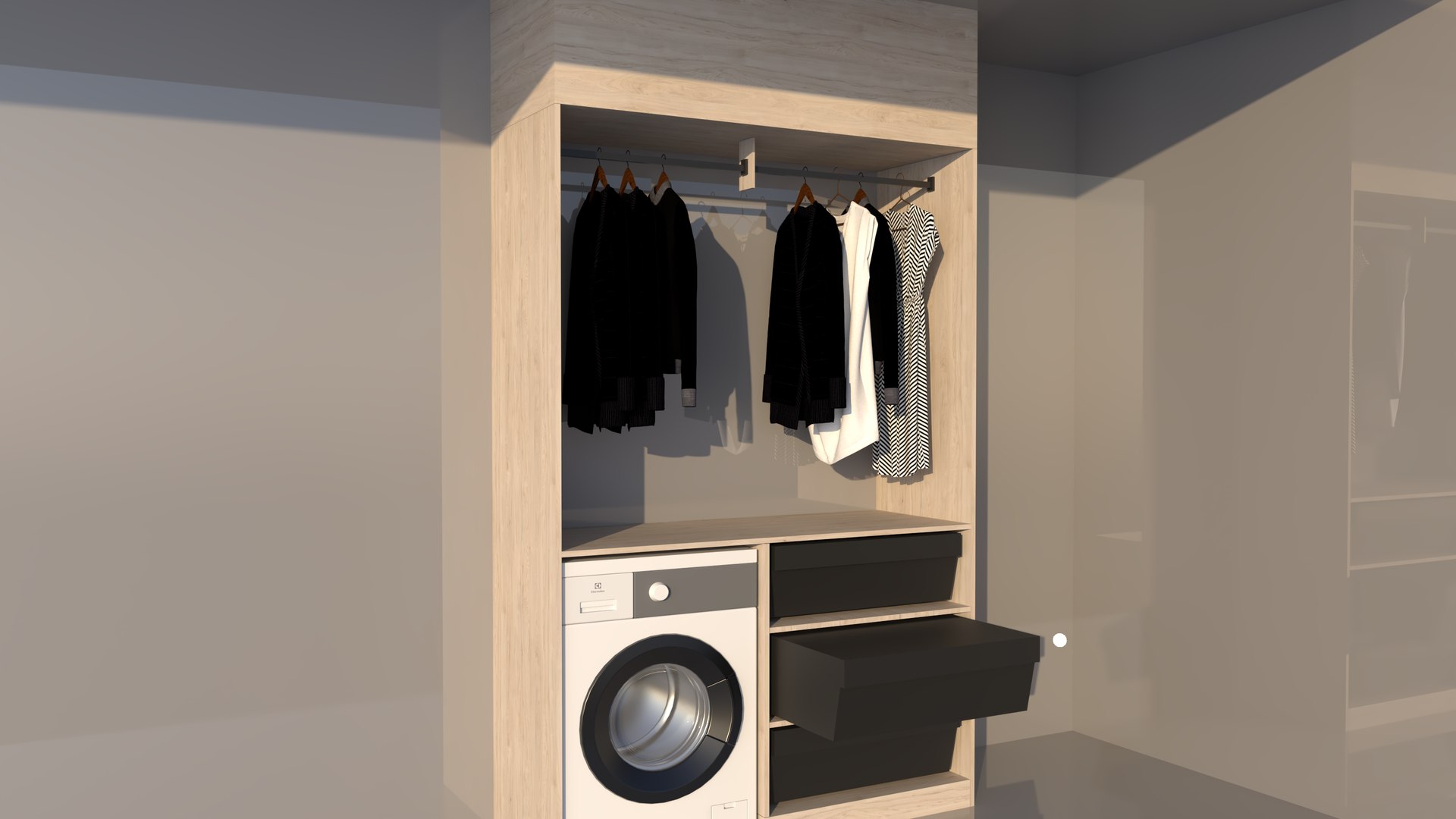 Modern Laundry Closet Cabinet With Washing Machine 3D Model 3D ...