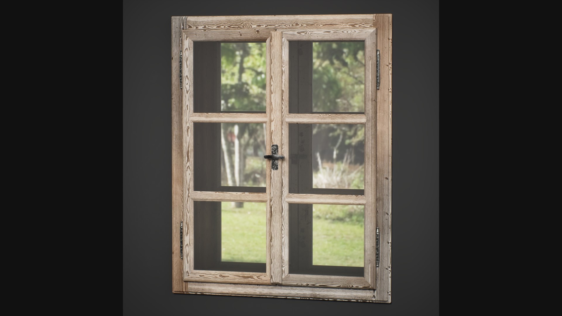 3D Old Painted Wood Window Model - TurboSquid 2163518