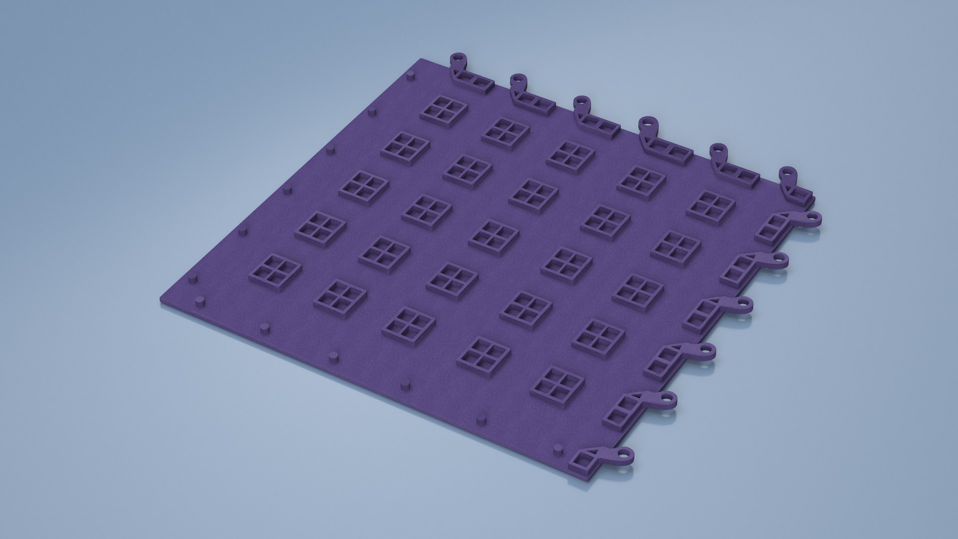 3D Connectable Floor Mat Tile Blue - TurboSquid 2234697