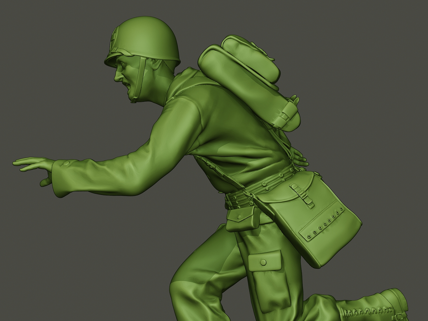 American soldier ww2 running 3D - TurboSquid 1572909